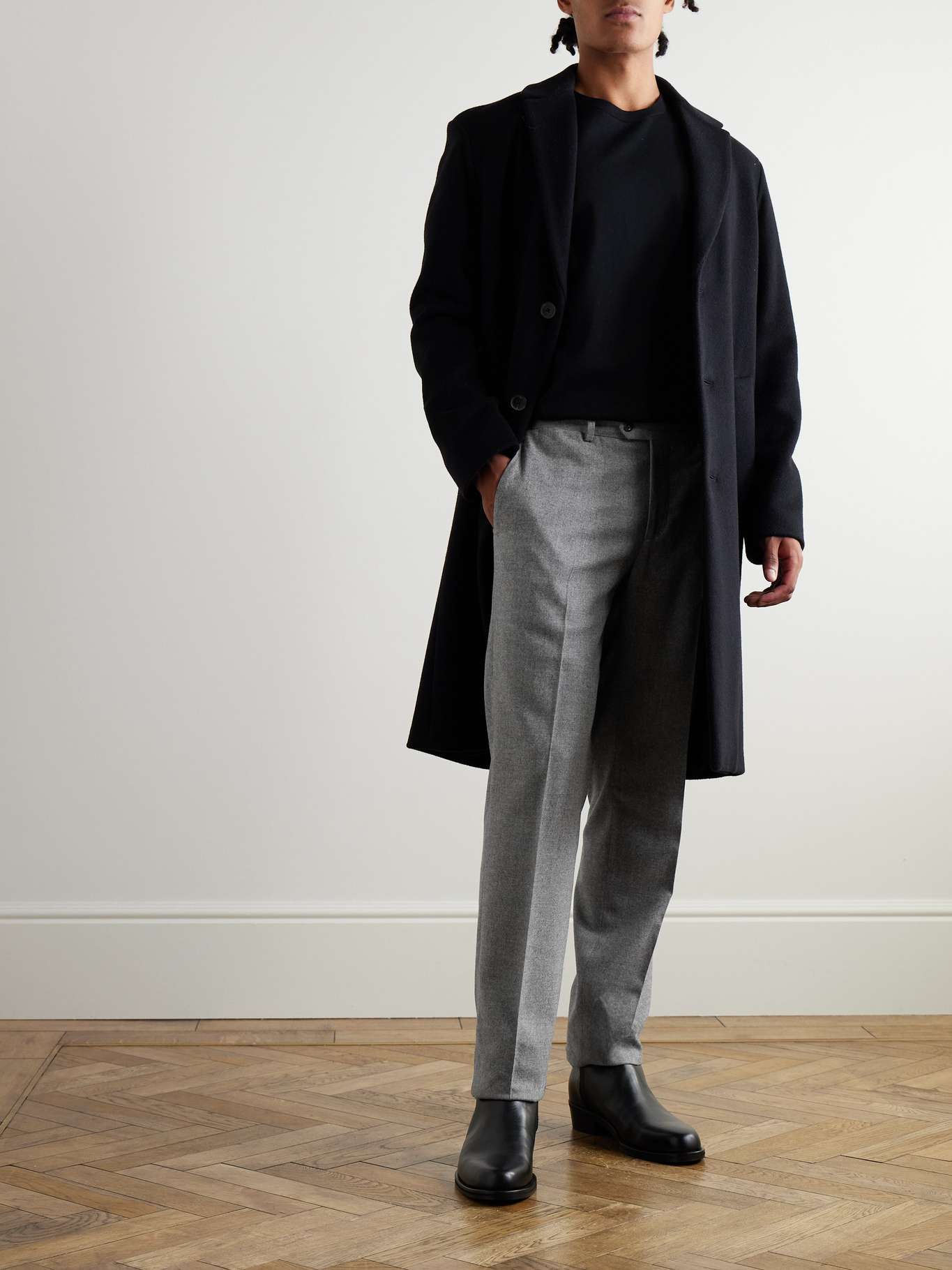 RUBINACCI Modluca Straight-Leg Pleated Wool-Flannel Trousers for Men ...