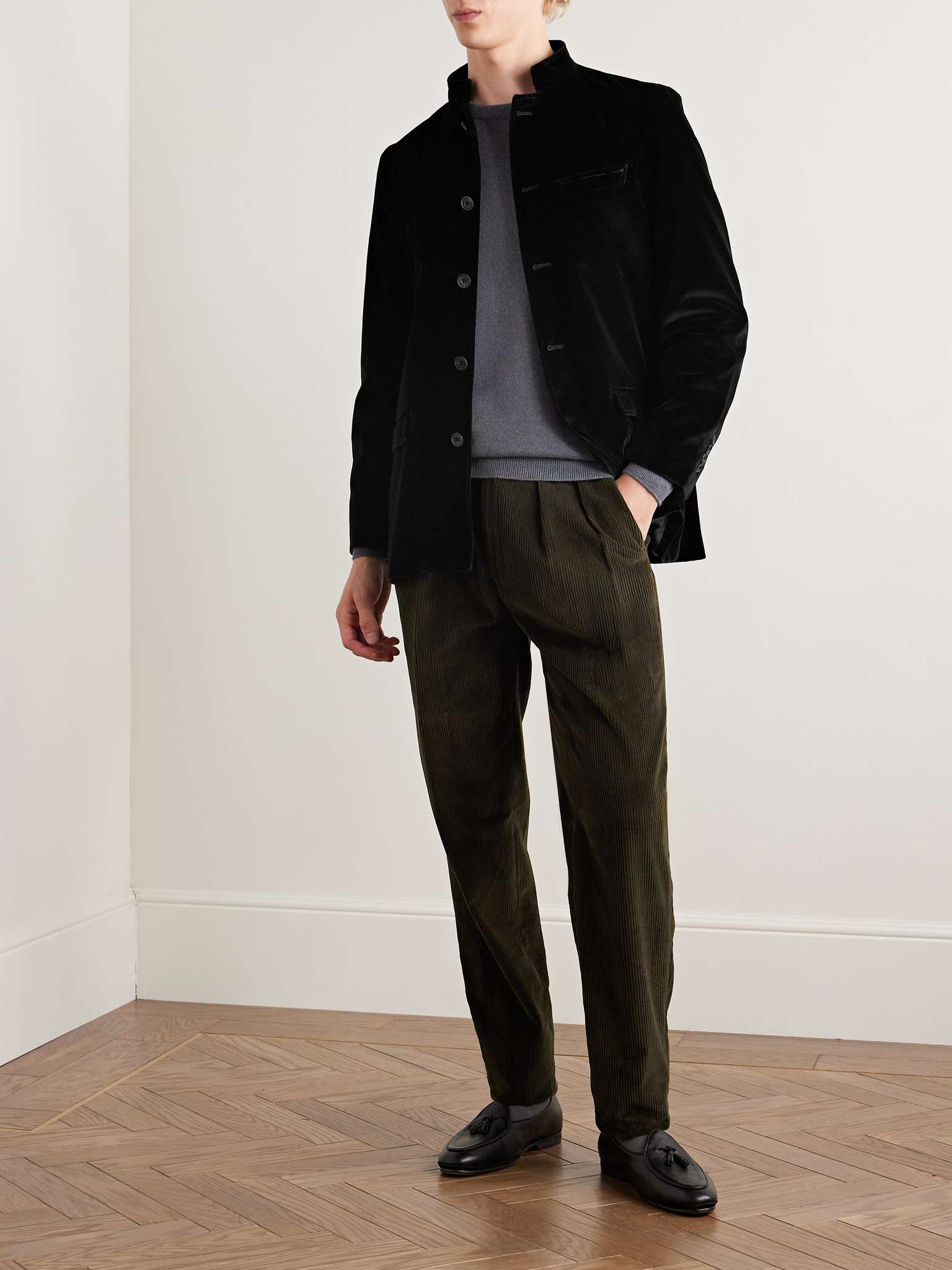 RUBINACCI Nehru-Collar Cotton-Velvet Suit Jacket for Men | MR PORTER