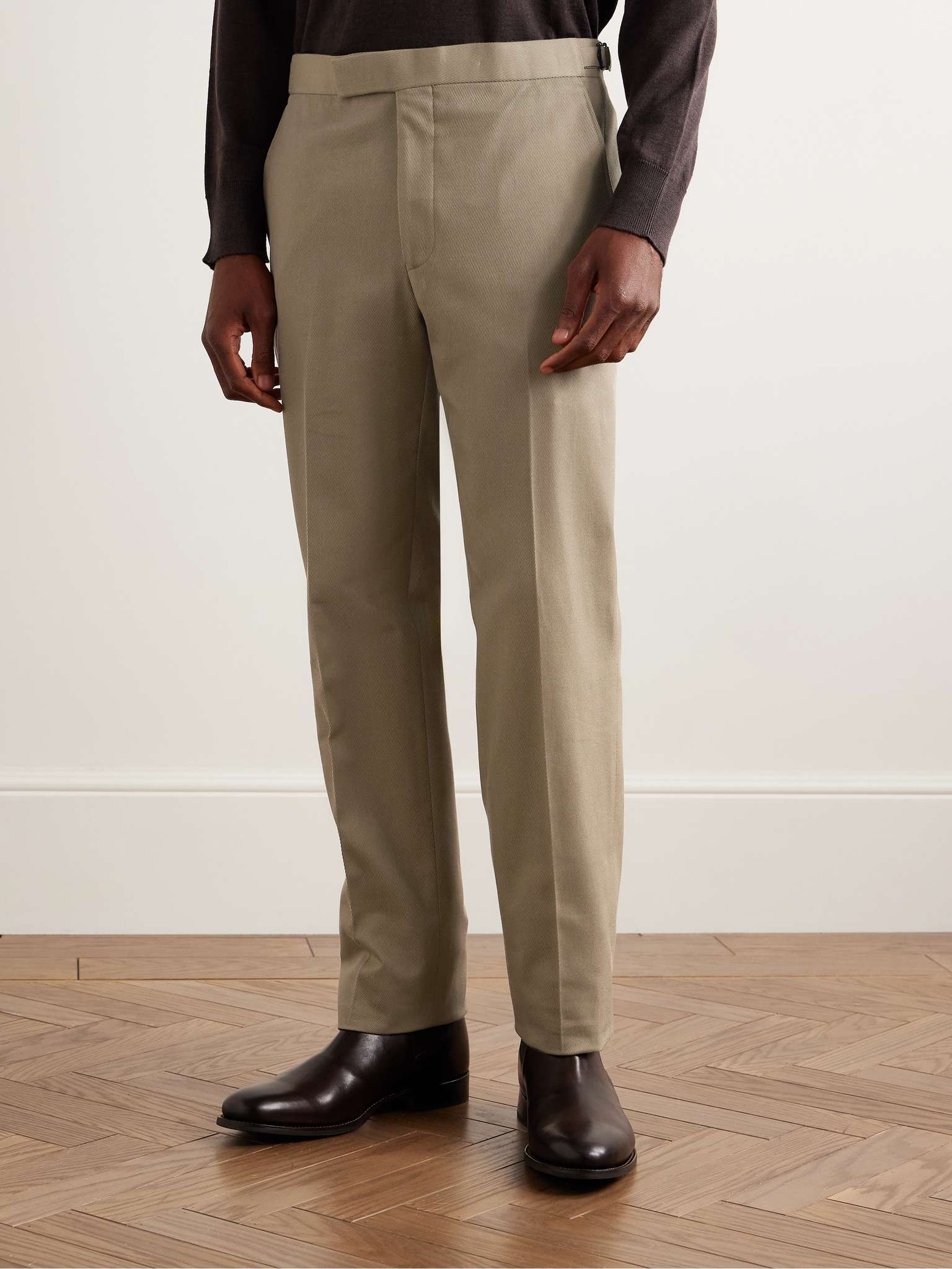 RICHARD JAMES Chapman Slim-Fit Straight-Leg Cotton and Cashmere-Blend ...