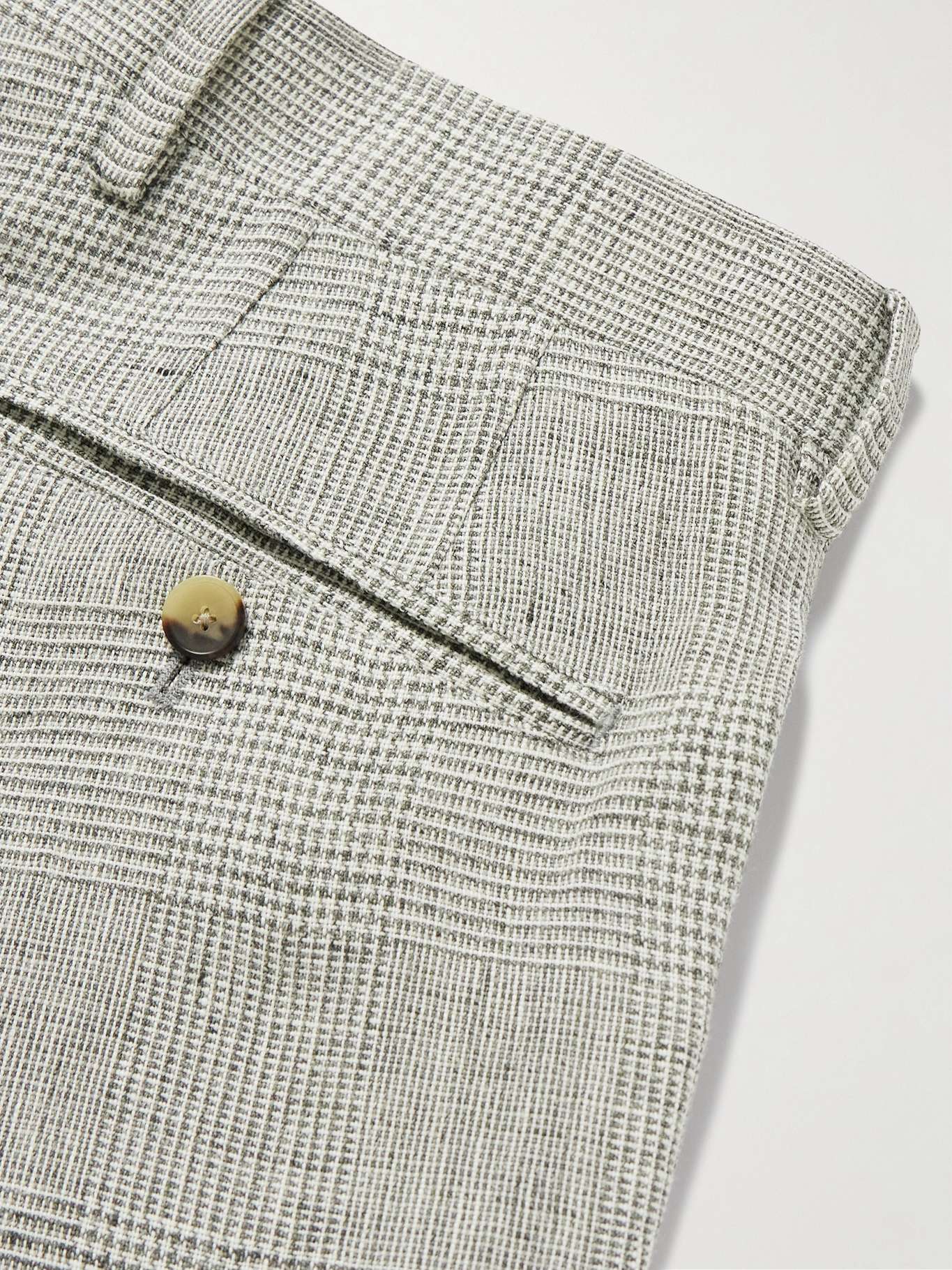 MR P. Phillip Straight-Leg Prince of Wales Checked Linen Suit Trousers ...