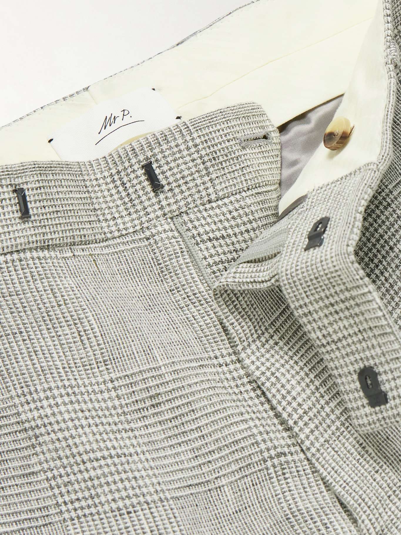 MR P. Phillip Straight-Leg Prince of Wales Checked Linen Suit Trousers ...