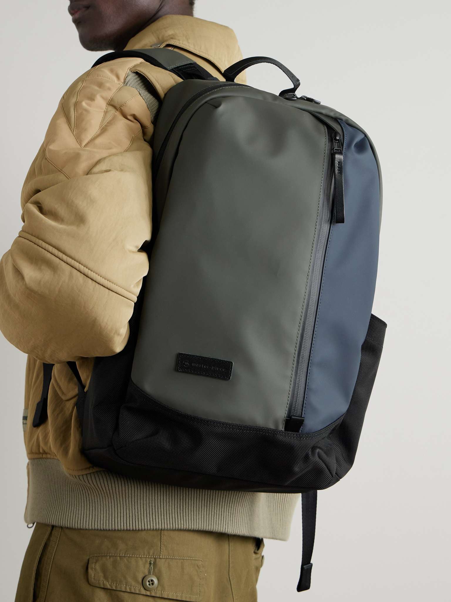 MASTER-PIECE Slick Logo-Appliquéd Leather and CORDURA® Ballistic Nylon ...