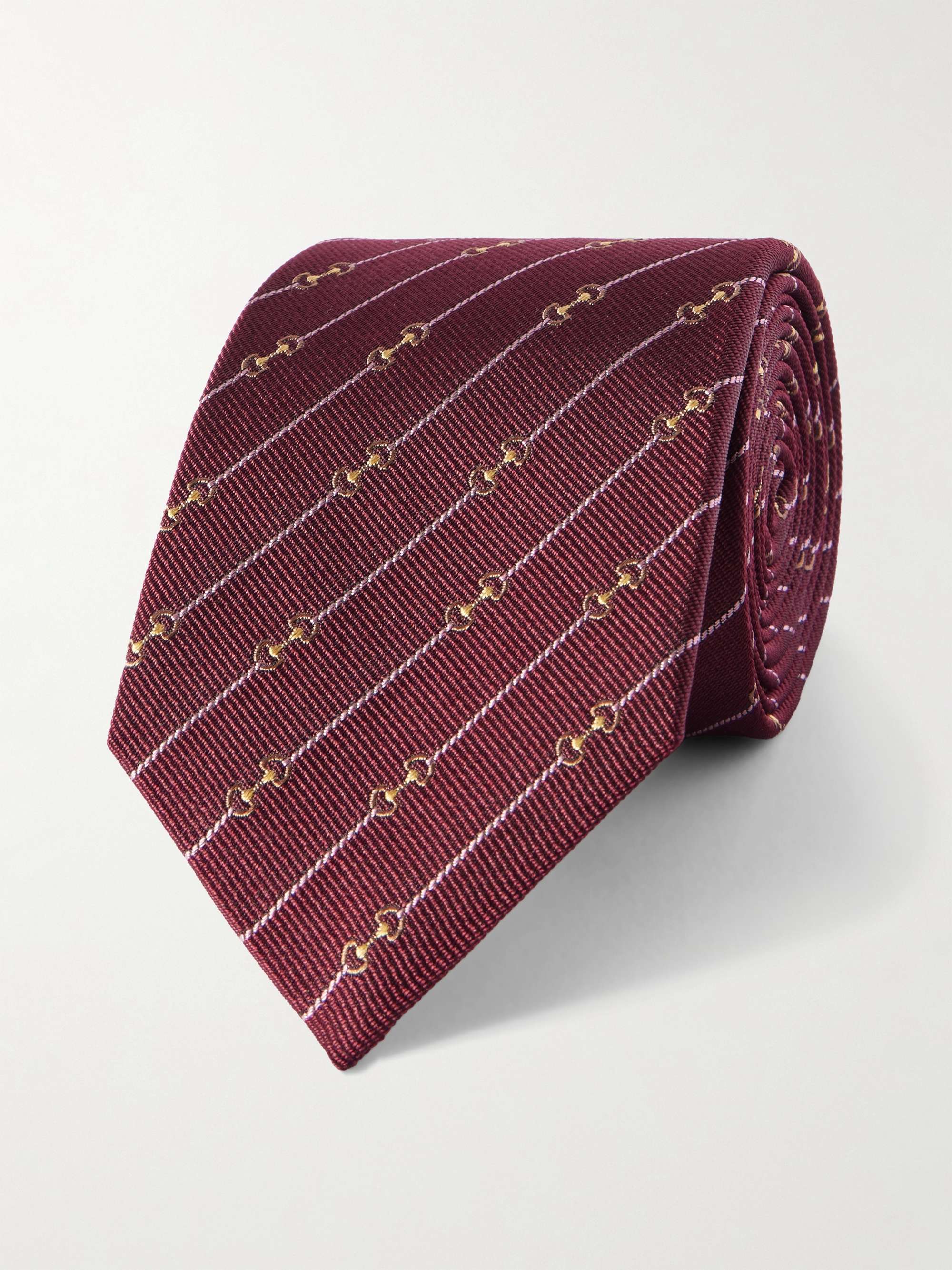 Burgundy 7cm Silk-Jacquard Tie | GUCCI | MR PORTER