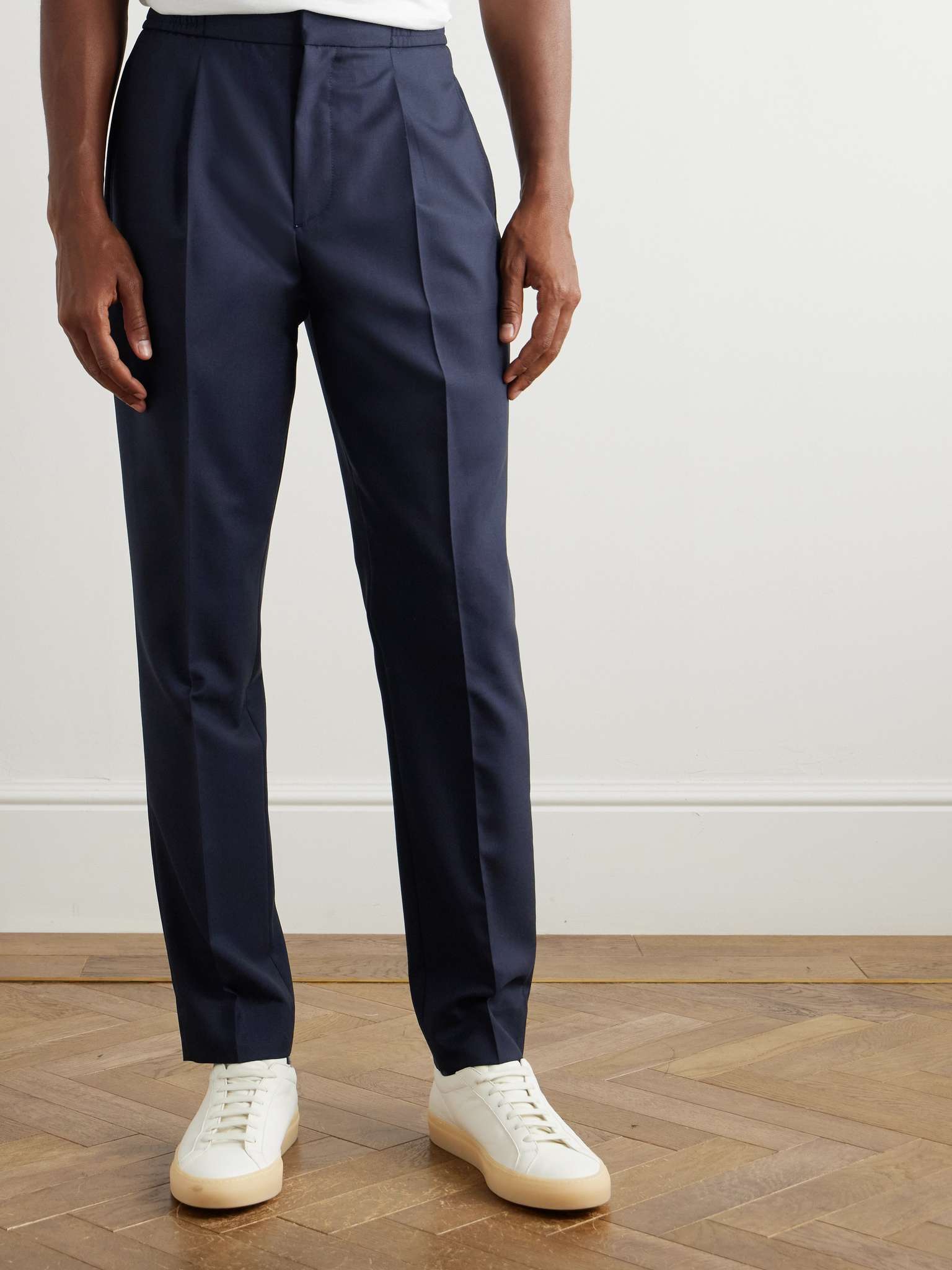 OFFICINE GÉNÉRALE Drew Tapered Pleated Wool Trousers for Men | MR PORTER