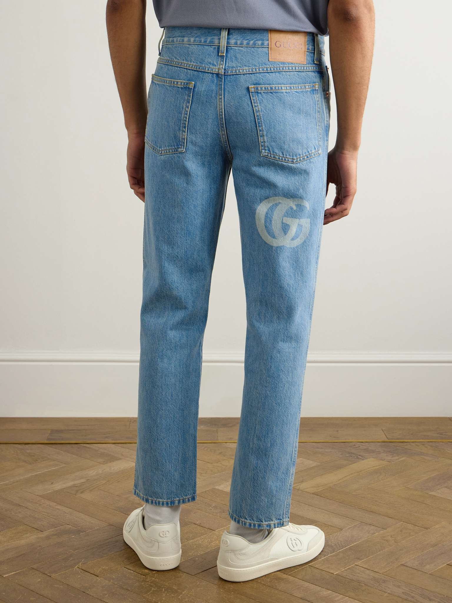 GUCCI Tapered Logo-Print Jeans for Men | MR PORTER