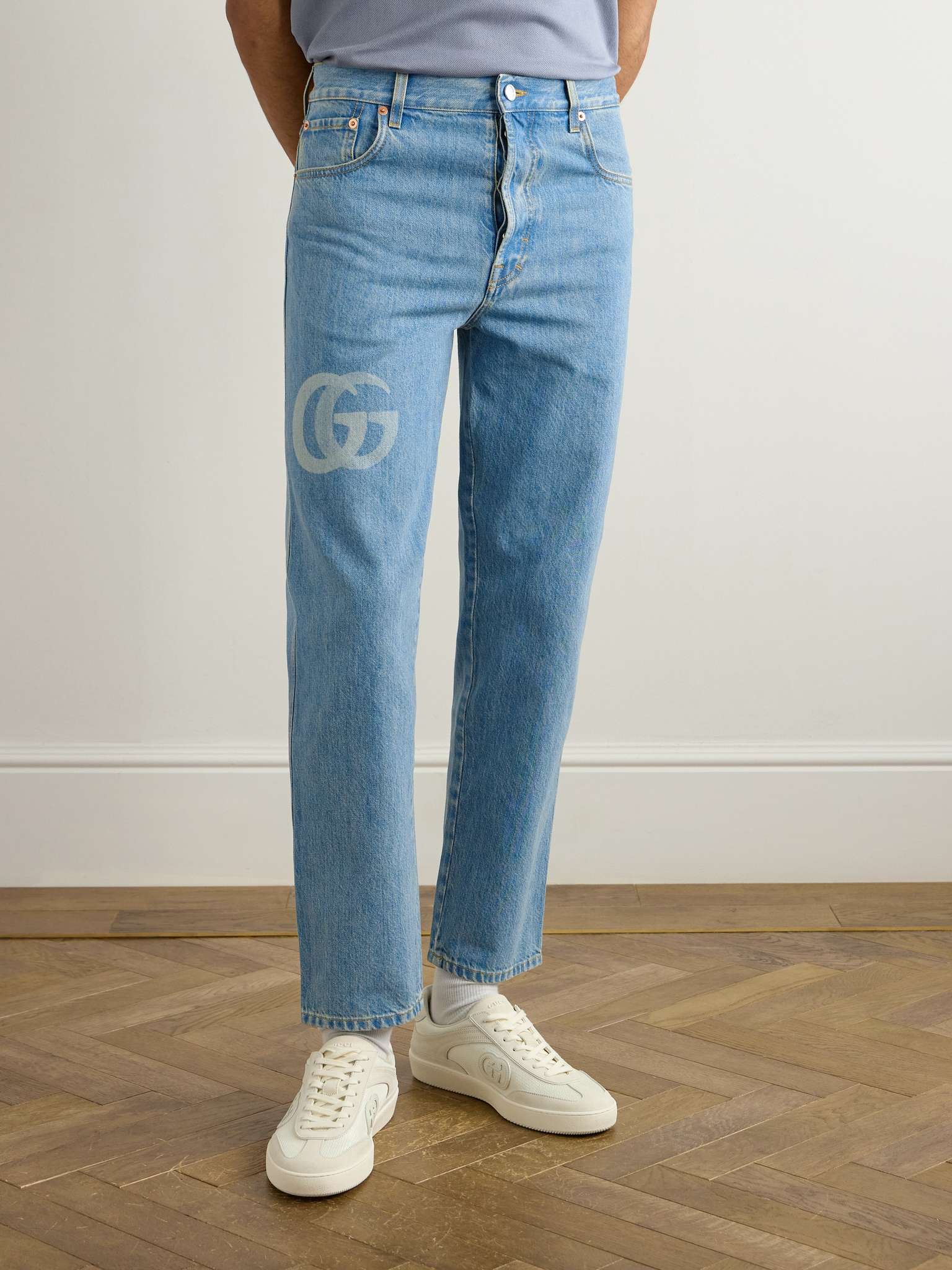 GUCCI Tapered Logo-Print Jeans for Men | MR PORTER