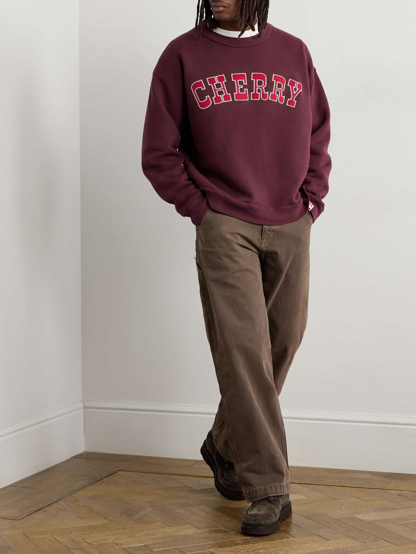 CHERRY LOS ANGELES Vintage Athletic Logo-Appliquéd Garment-Dyed Cotton ...