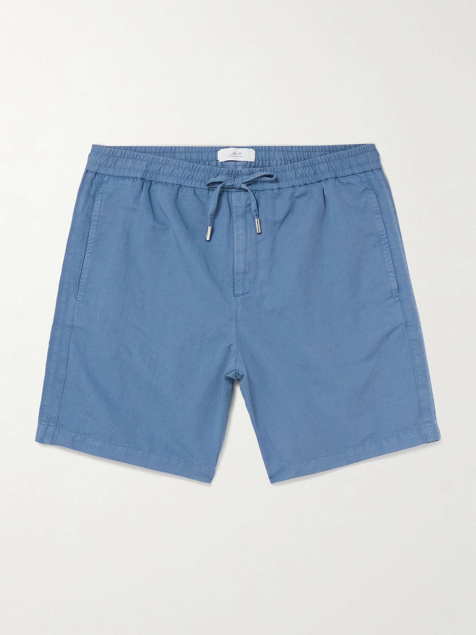 MR P. Straight-Leg Organic Cotton and Linen-Blend Drawstring Shorts for ...