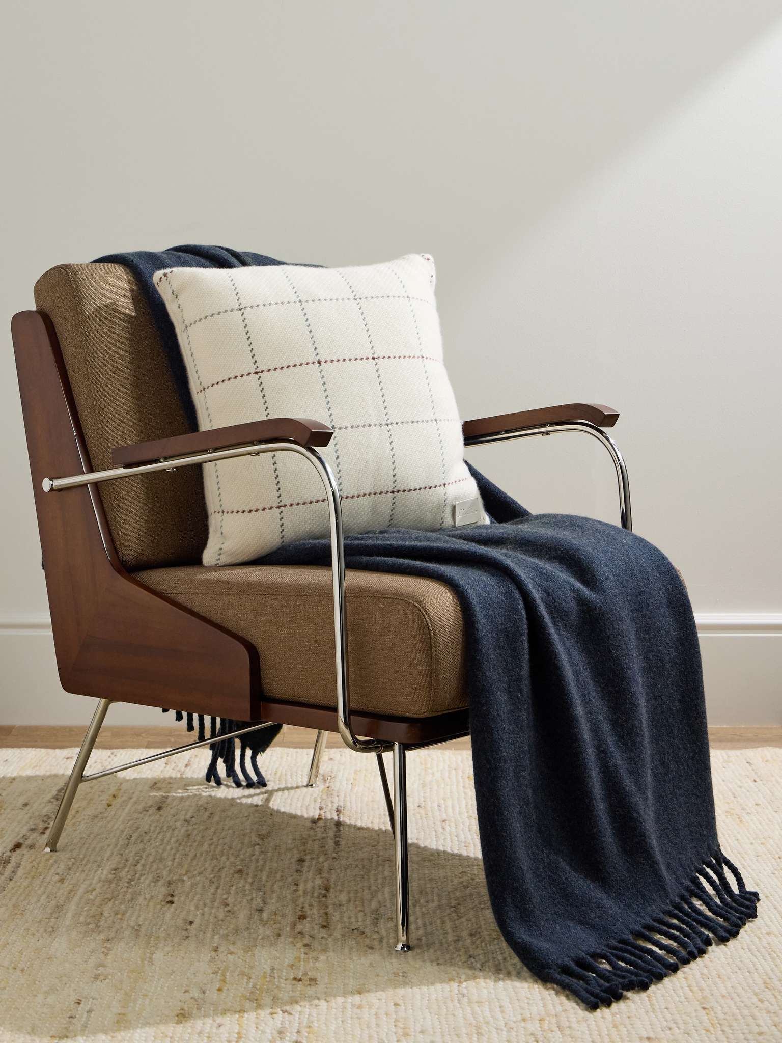 LORO PIANA Fringed Cashmere-Jacquard Throw for Men | MR PORTER