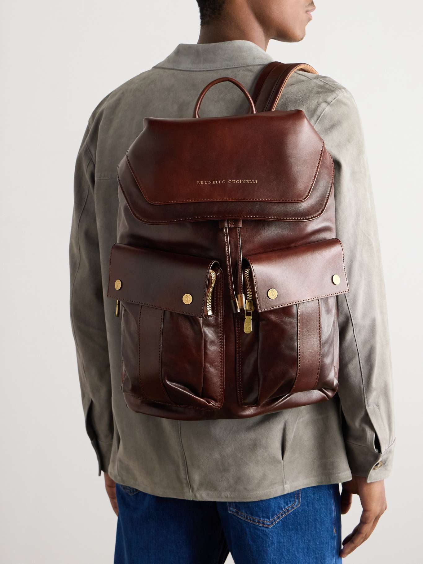 BRUNELLO CUCINELLI Leather Backpack for Men | MR PORTER