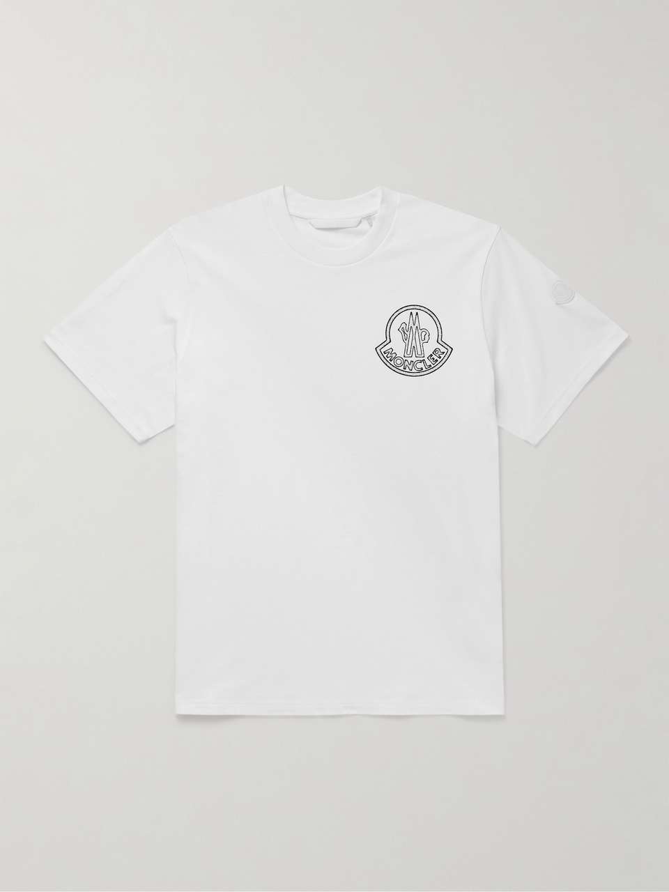MONCLER Logo-Print Appliquéd Cotton-Jersey T-Shirt for Men | MR PORTER