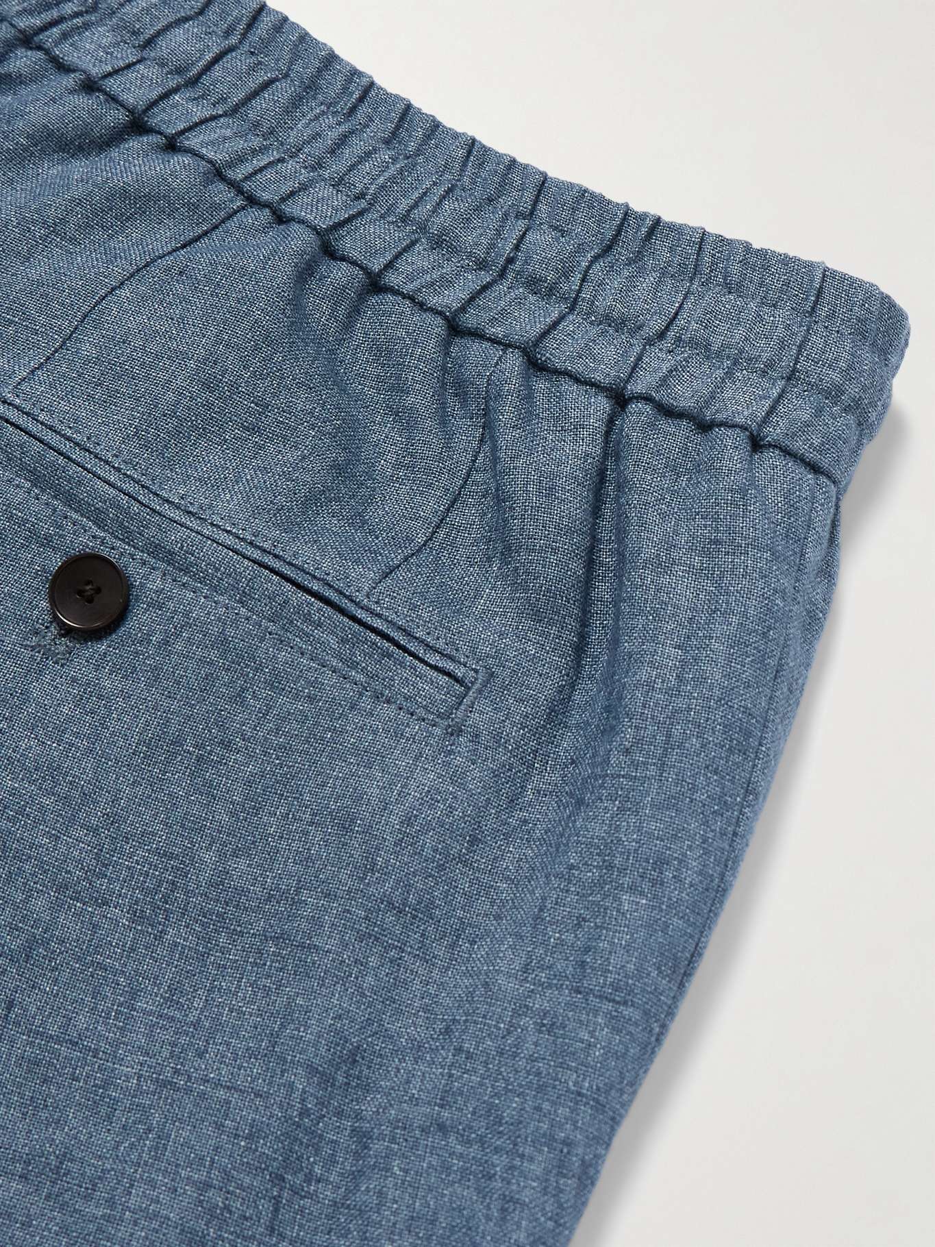 MR P. Edward Straight-Leg Linen-Chambray Drawstring Trousers for Men ...