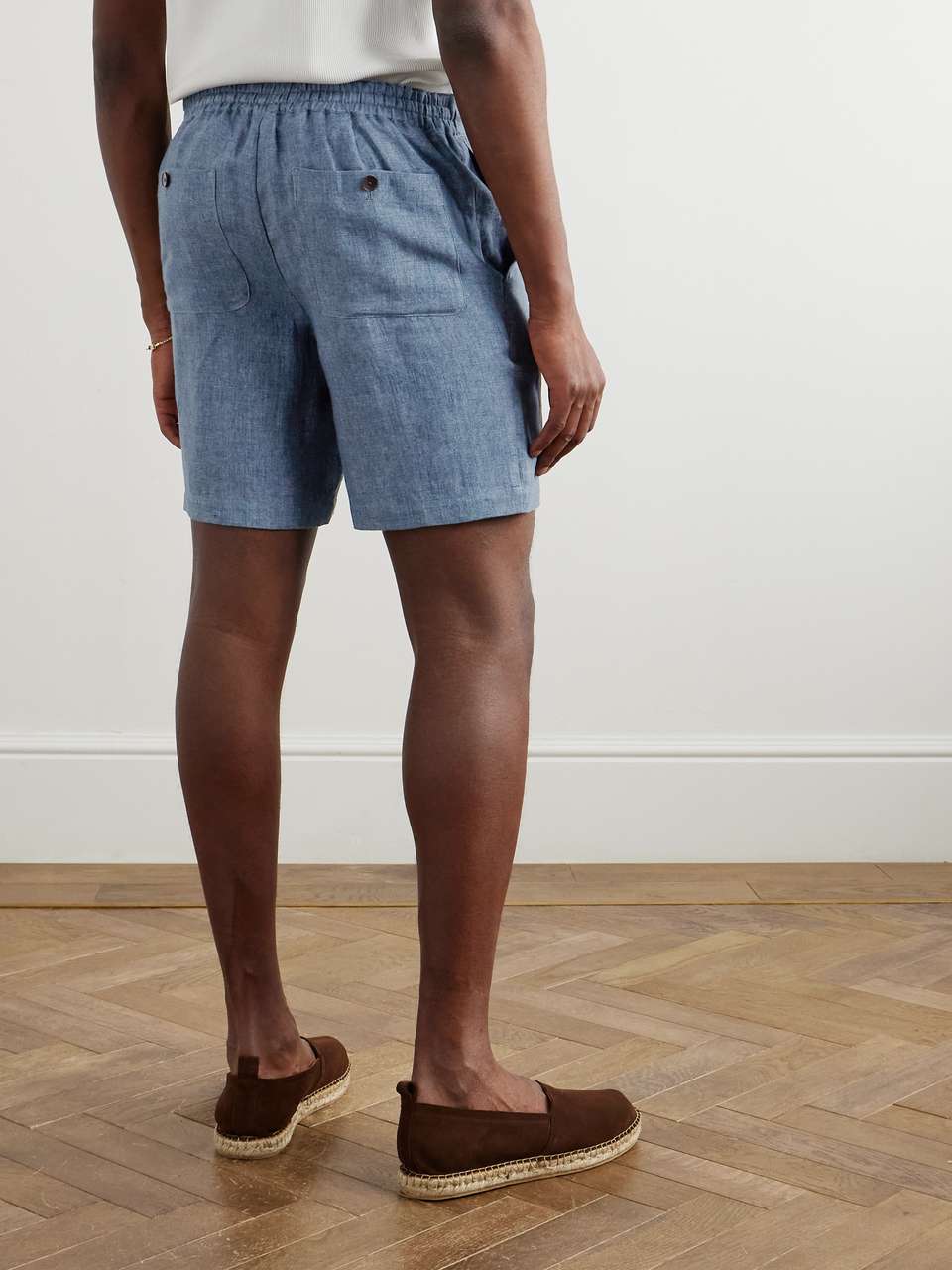MR P. Straight-Leg Linen-Chambray Drawstring Shorts for Men | MR PORTER