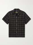 PORTUGUESE FLANNEL Dorne Convertible-Collar Checked Cotton and Linen ...