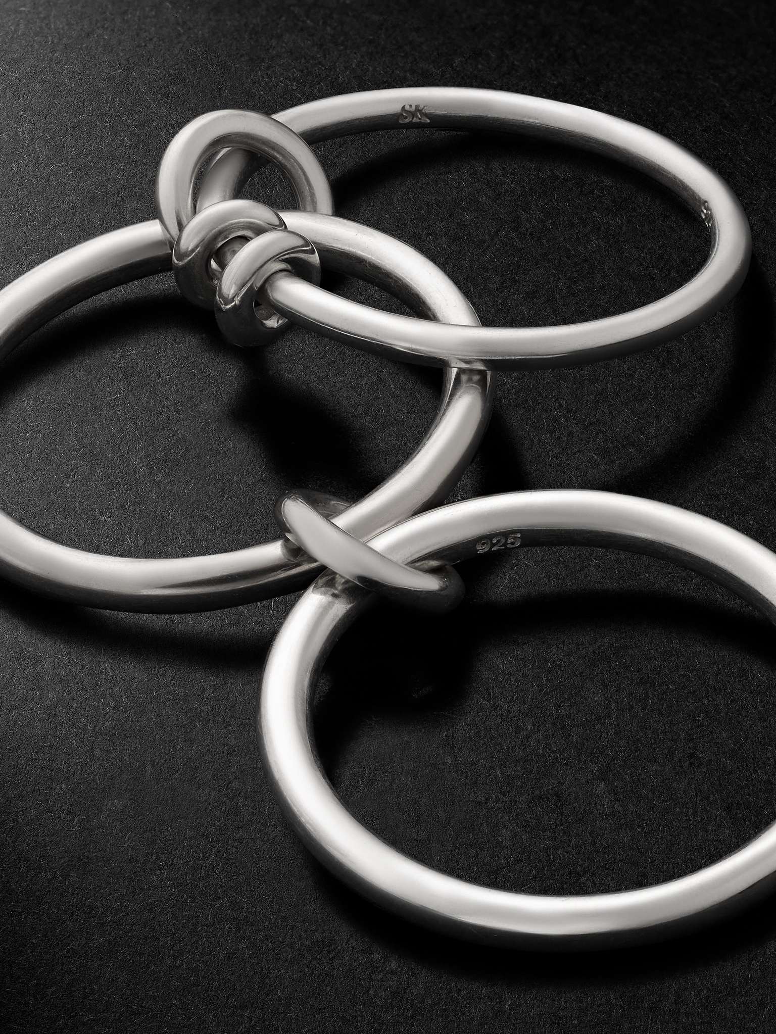 SPINELLI KILCOLLIN Raneth Set of Three Sterling Silver Rings for Men ...