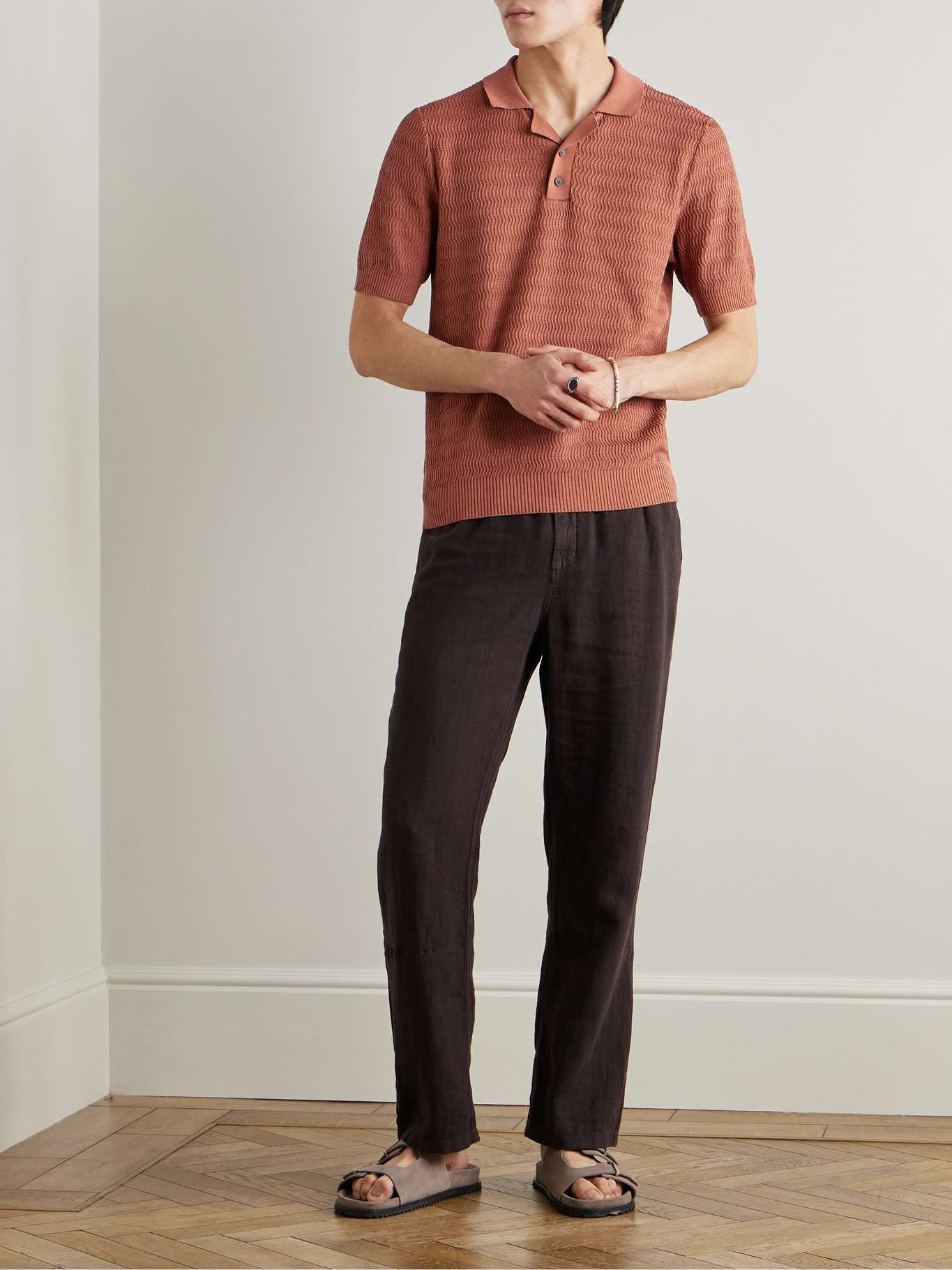 MR P. Textured-Cotton Polo Shirt for Men | MR PORTER