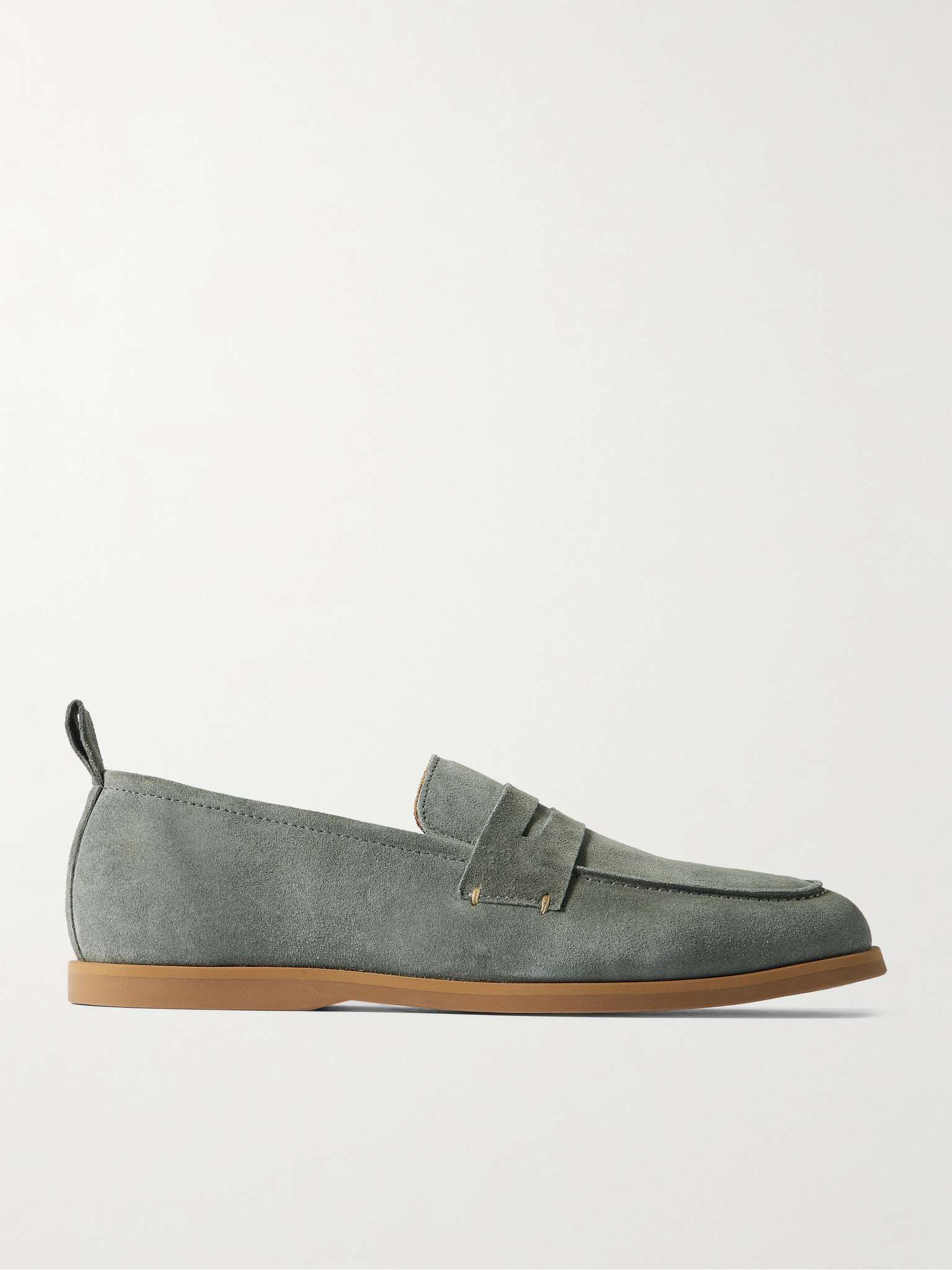 MR P. Leo Suede Penny Loafers for Men | MR PORTER