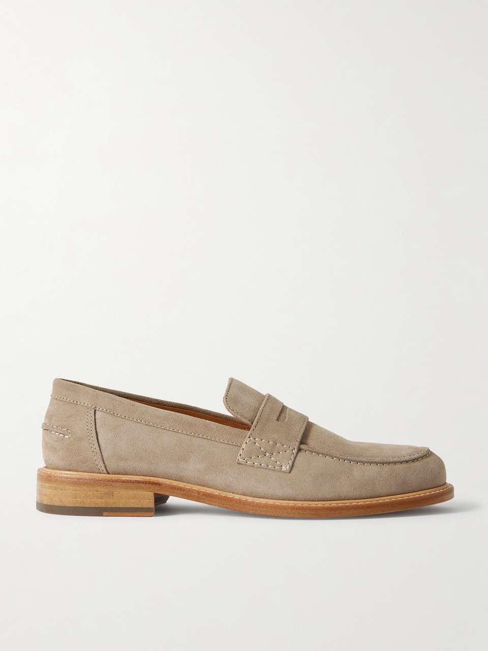 MR P. Scott Suede Penny Loafers for Men | MR PORTER