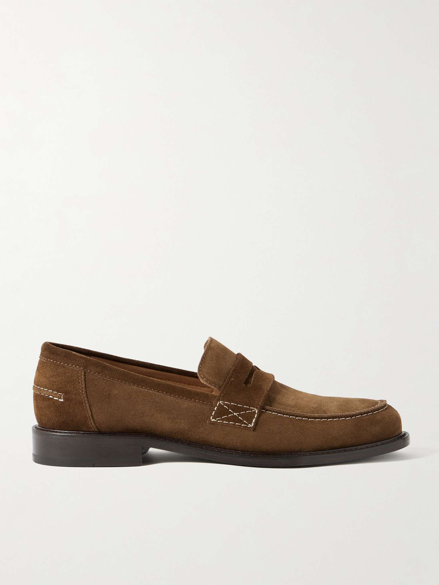 MR P. Scott Suede Penny Loafers for Men | MR PORTER