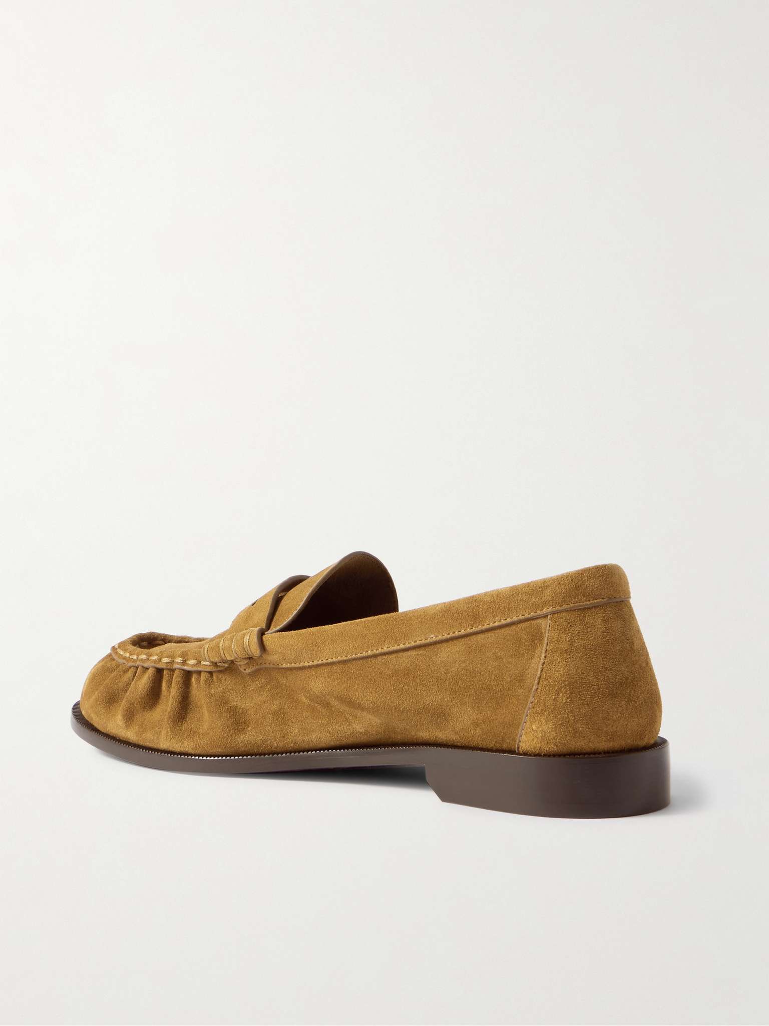 SAINT LAURENT Le Loafer Monogram Logo-Appliquéd Suede Penny Loafers for ...