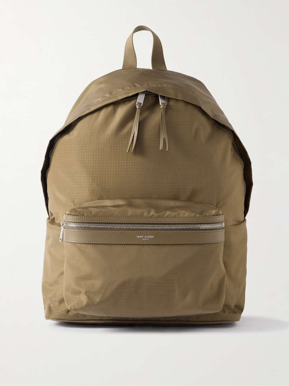 SAINT LAURENT City Leather-Trimmed Ripstop Backpack for Men | MR PORTER
