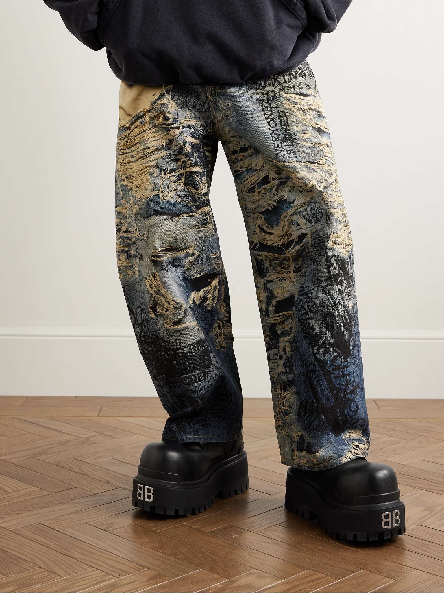 BALENCIAGA Giant Logo-Embellished Leather Boots for Men | MR PORTER