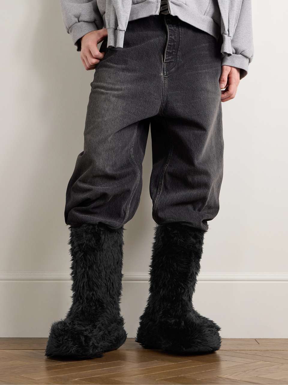 BALENCIAGA + Crocs Faux Fur and Rubber Platform Boots for Men | MR PORTER