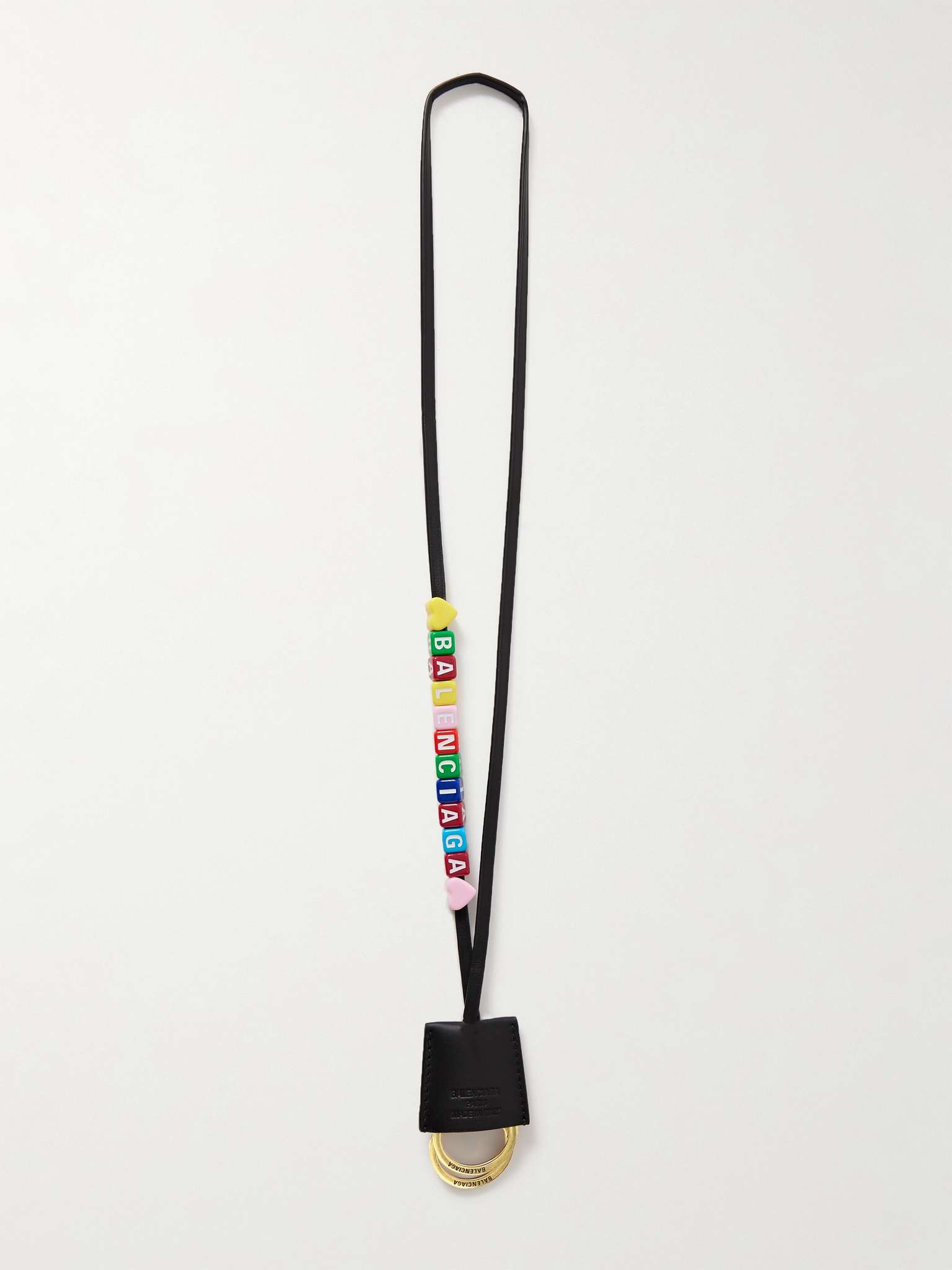 BALENCIAGA Rodeo Cloche Clé Leather Beaded Keychain Lanyard for Men ...