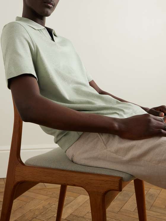 MR P. Linen and Organic Cotton-Blend Polo Shirt for Men | MR PORTER