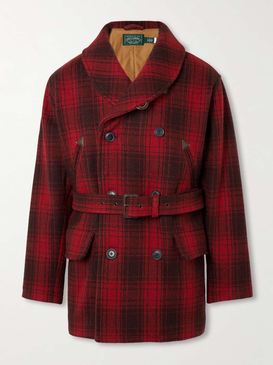 POLO RALPH LAUREN Polo Country Shawl-Collar Belted Checked Cotton ...