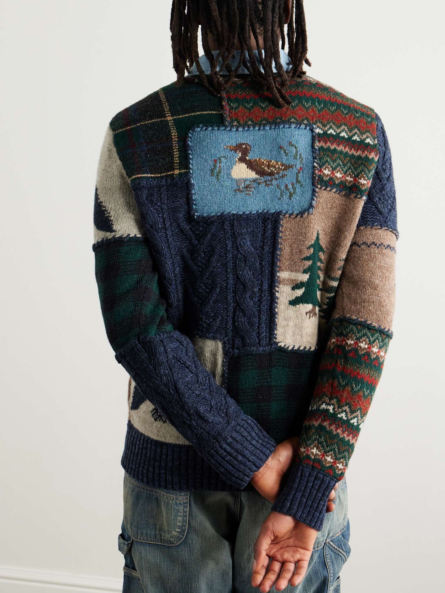 POLO RALPH LAUREN Polo Country Patchwork Jacquard-Knit Wool and ...