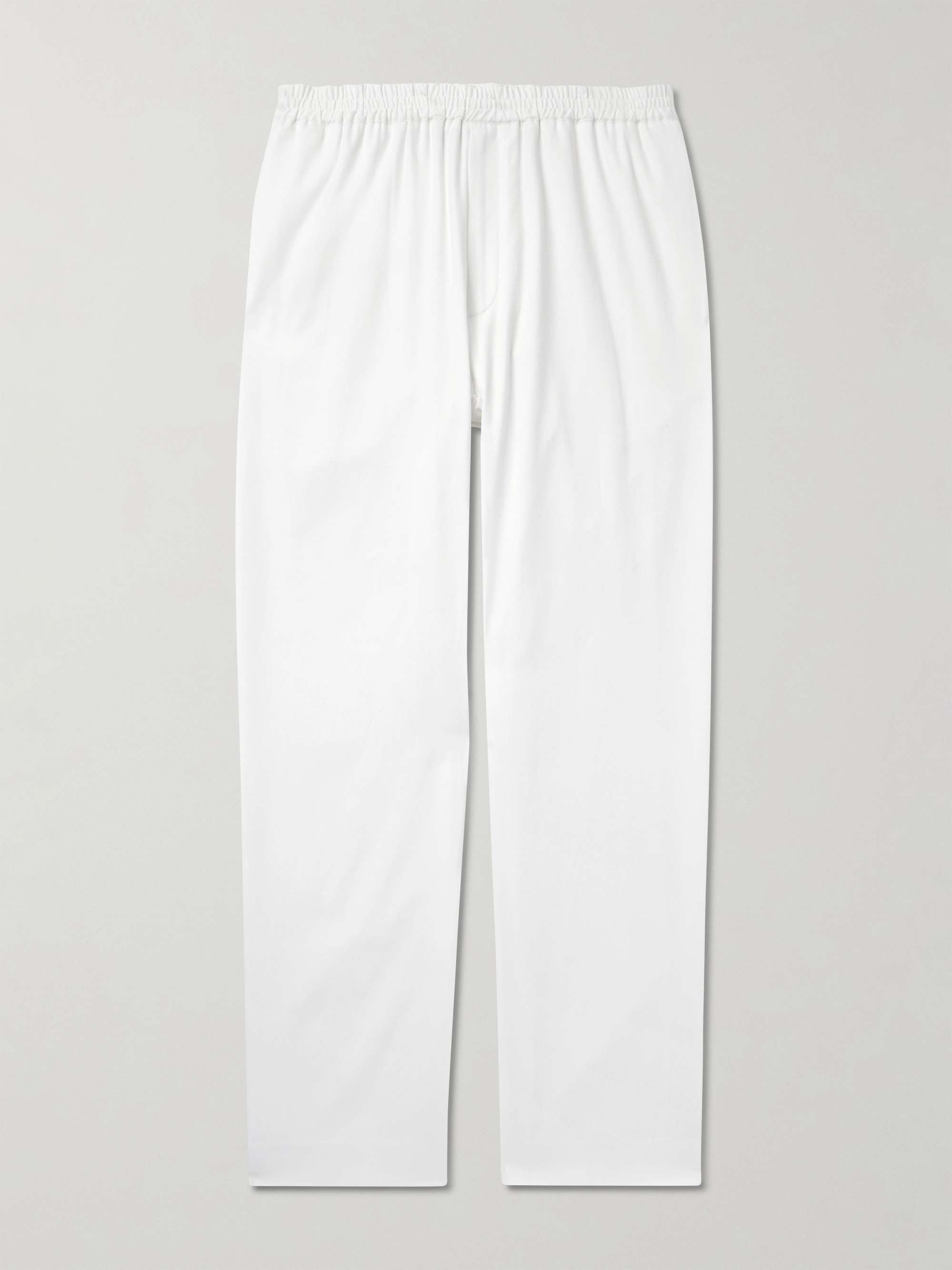 White Jonah Wide-Leg Stretch Cotton and Cashmere-Blend White Jonah Wide-Leg Stretch Cotton and Cashmere-Blend