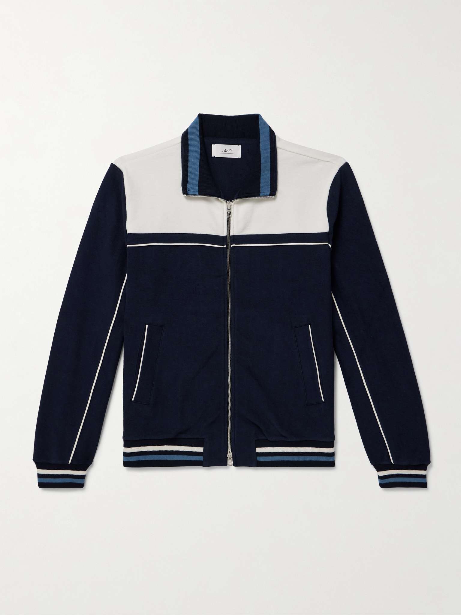 MR P. Clubhouse Striped Cotton-Blend Jersey Track Jacket for Men | MR ...