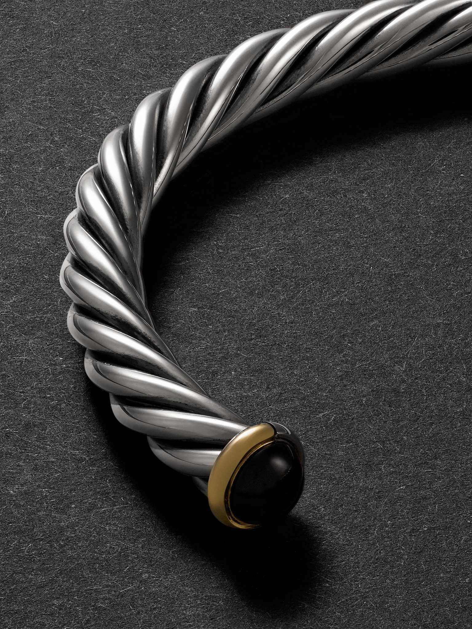 DAVID YURMAN Cable Sterling Silver and 14-Karat Gold Onyx Cuff for Men ...