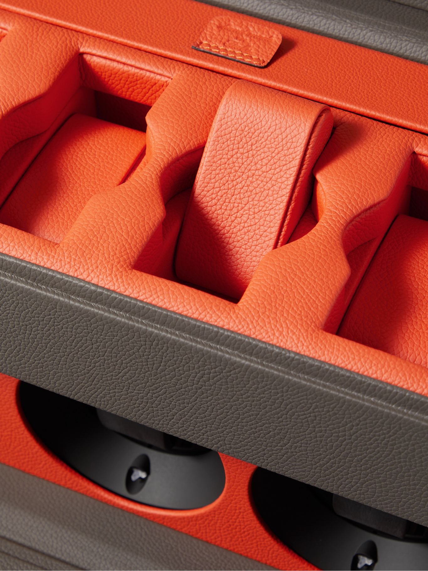 Taupe 7-RT Full-Grain Leather Triple Watch Winder | SCATOLA DEL TEMPO ...