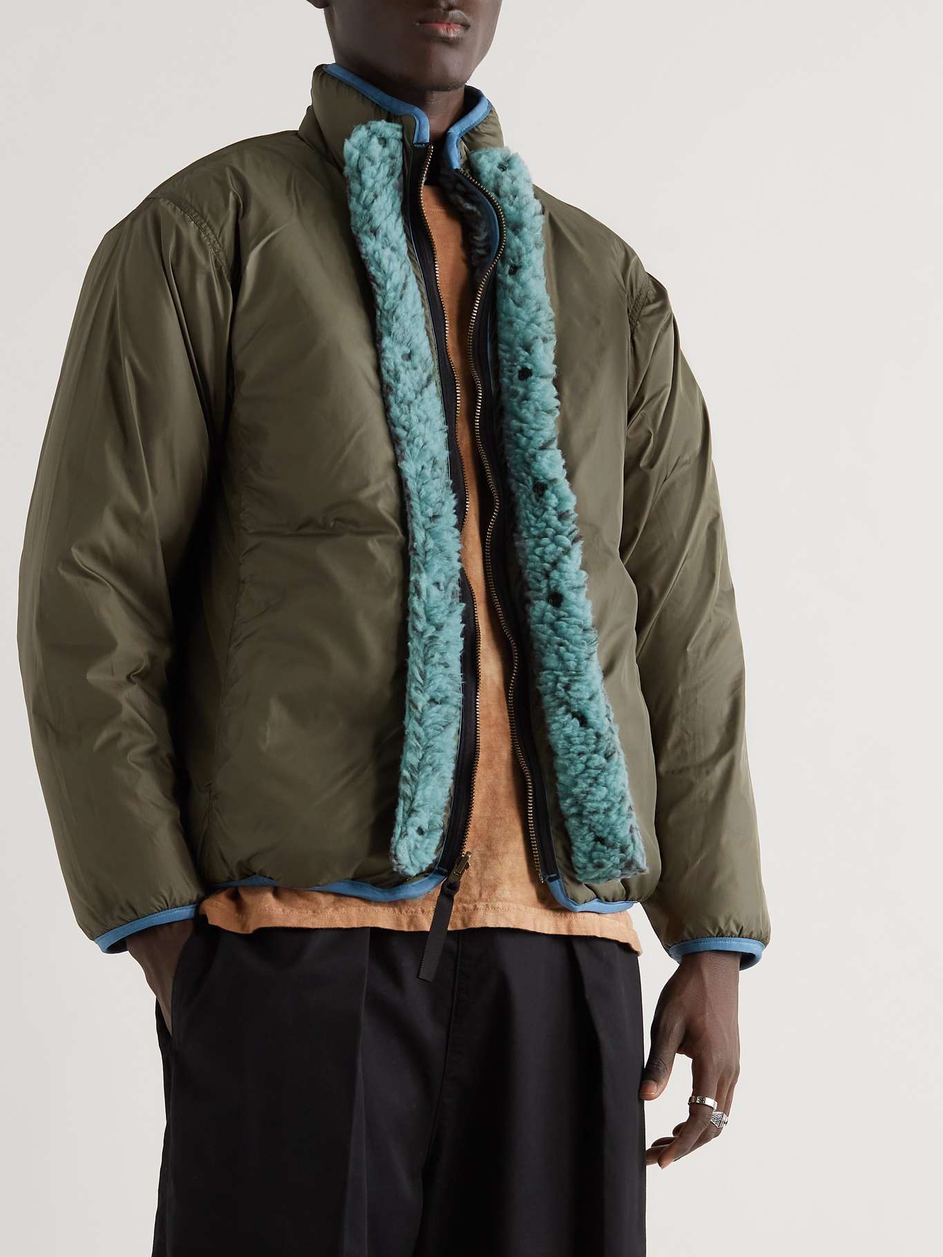 KAPITAL Do-Gi Boa Reversible Printed Fleece and Shell Bomber Jacket for ...