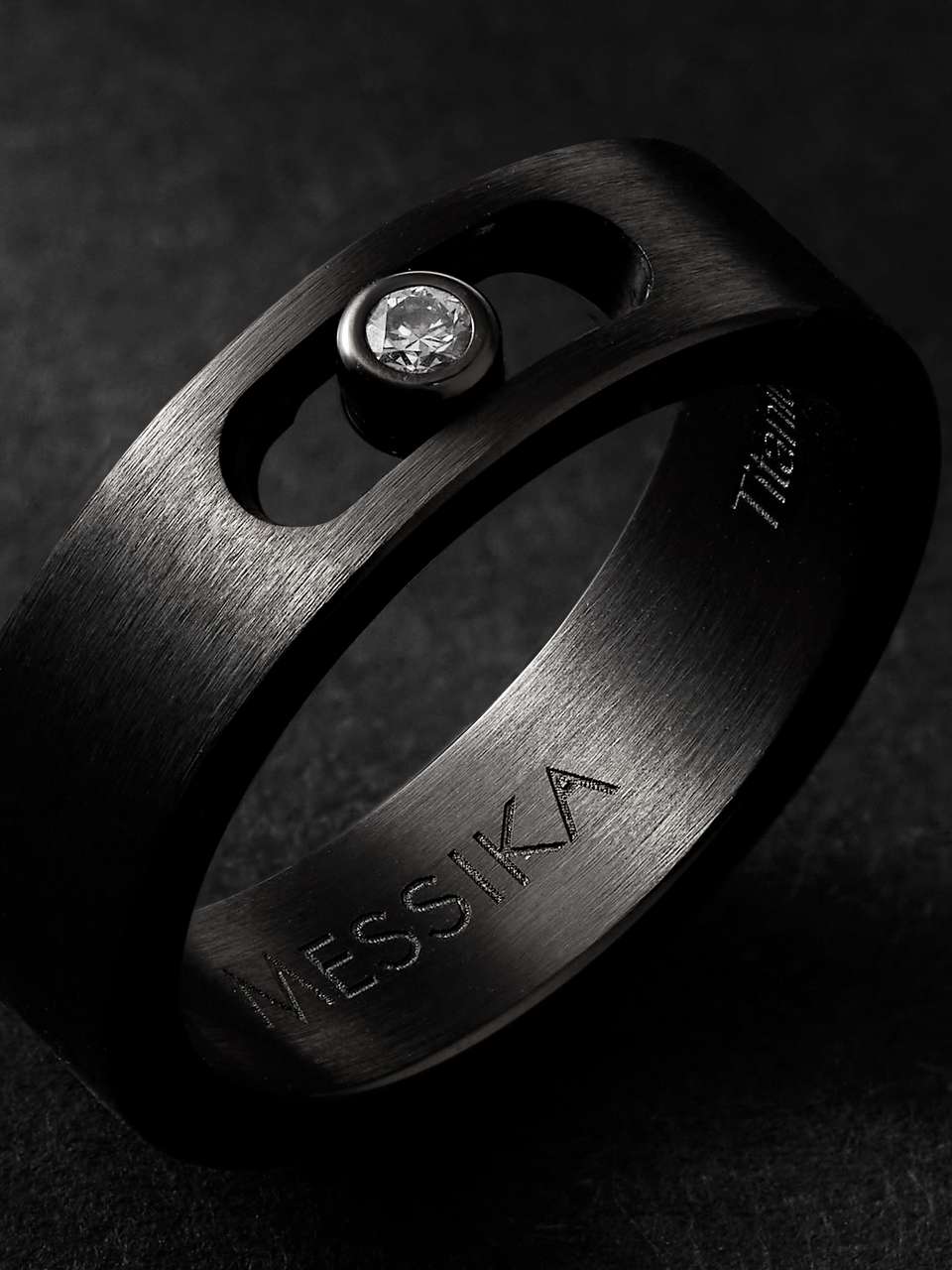 MESSIKA Move PM Graphite Titanium Diamond Ring for Men | MR PORTER