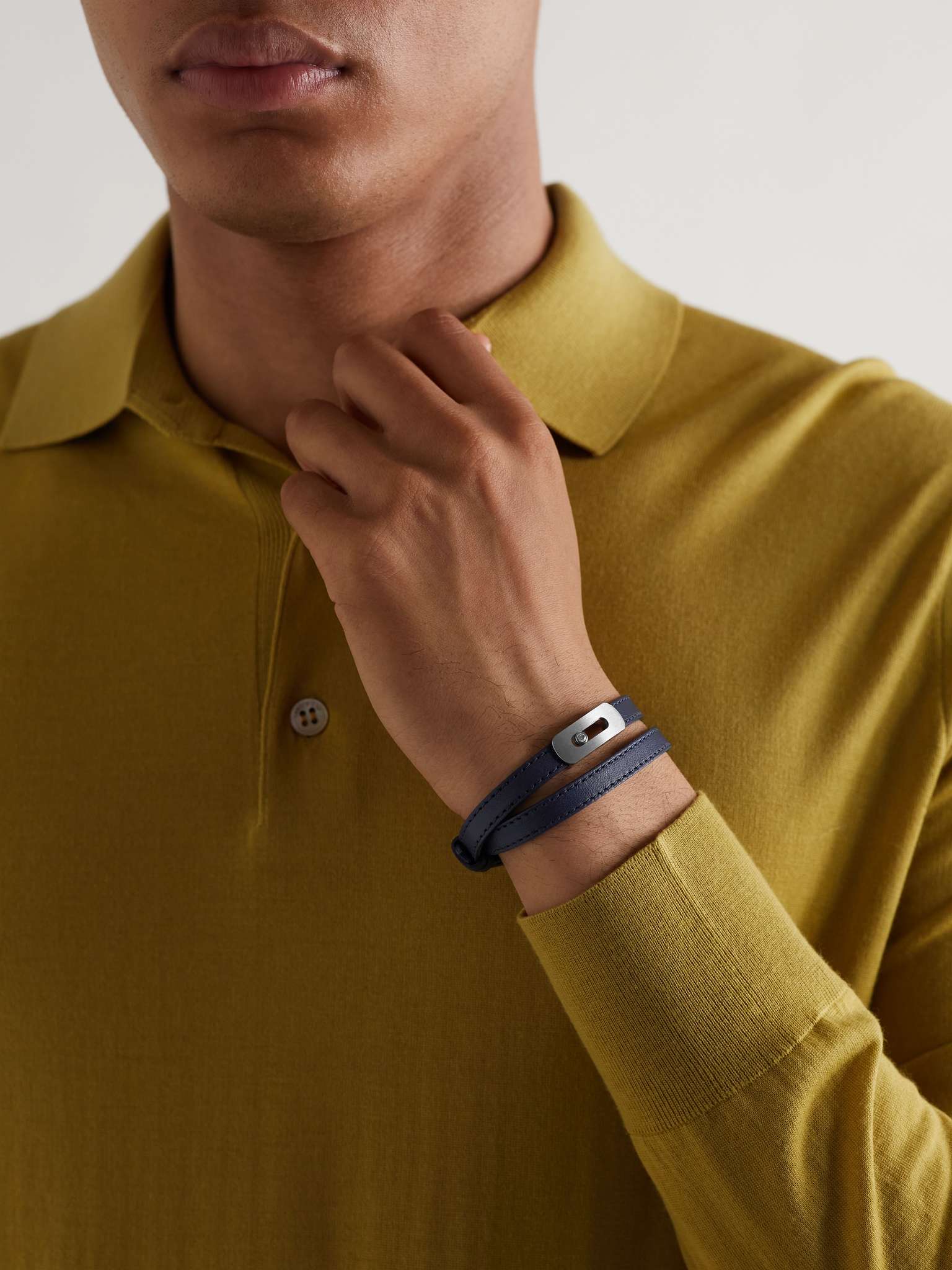 MESSIKA My Move Brushed-Titanium, Leather and Diamond Bracelet for Men ...