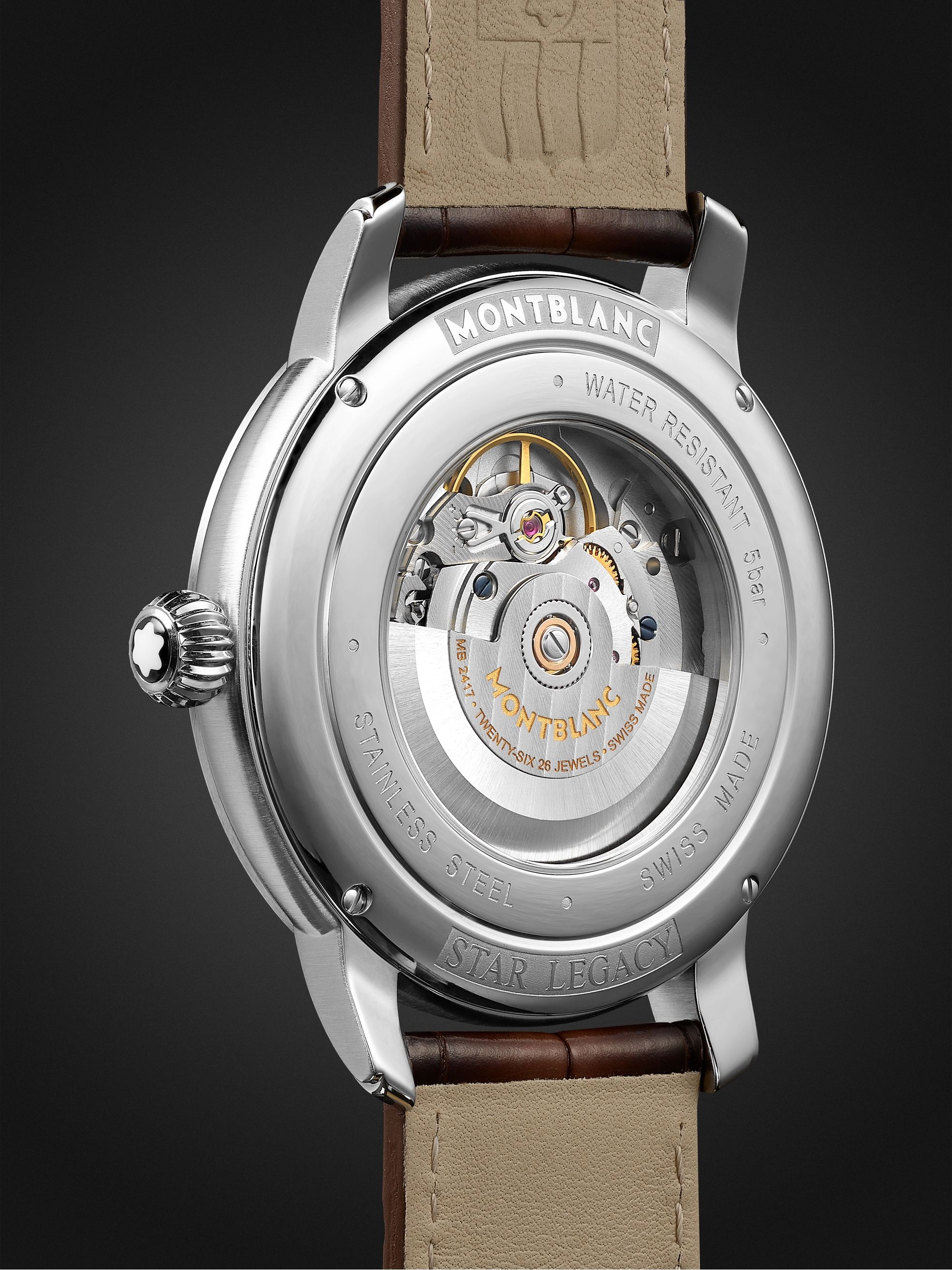 MONTBLANC Star Legacy Automatic 43mm Stainless Steel and Alligator ...