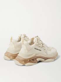 BALENCIAGA Triple S Clear Sole Mesh, Nubuck and Leather Sneakers for ...