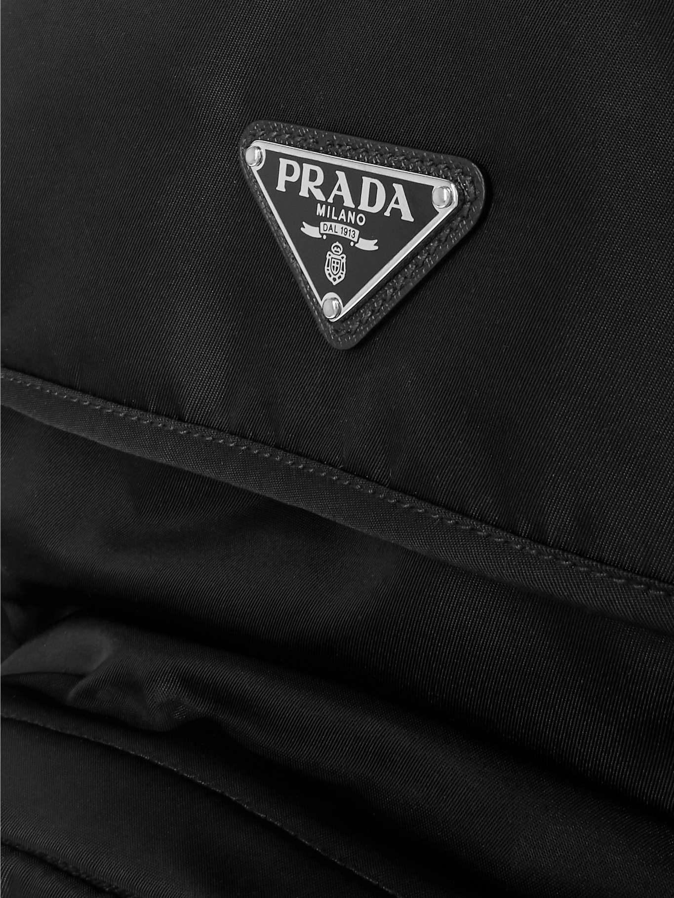 PRADA Logo-Appliquéd Leather-Trimmed Nylon Backpack for Men | MR PORTER