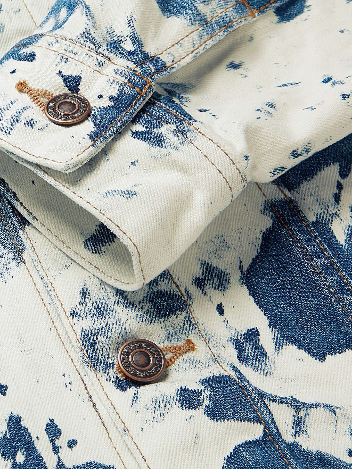 CELINE HOMME Loose-Fit Bleached Camouflage Denim Trucker Jacket for Men | MR PORTER