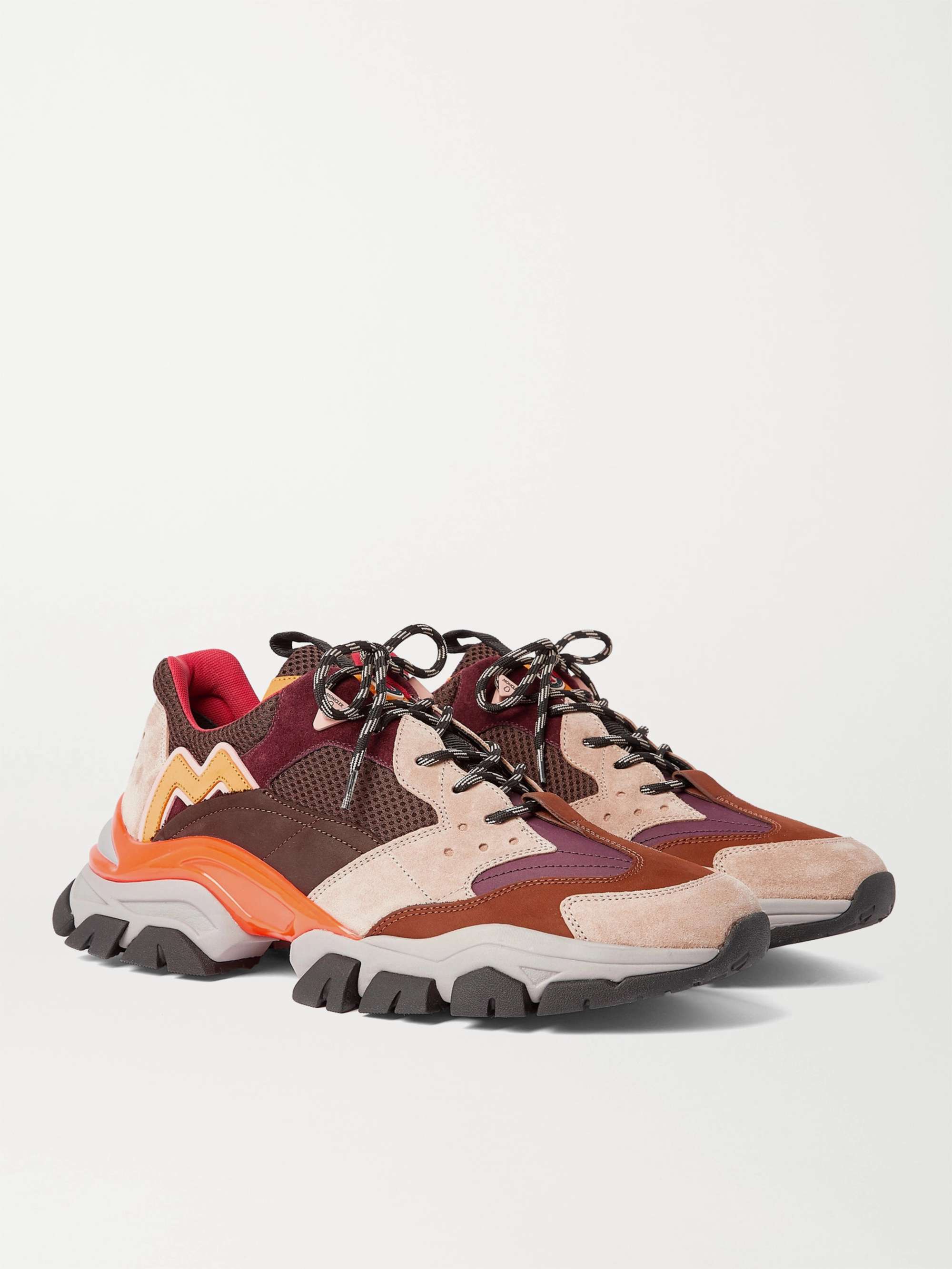 MONCLER Leave No Trace Leather, Suede and Mesh Sneakers for MONCLER Leave No Trace Leather, Suede and Mesh Sneakers for