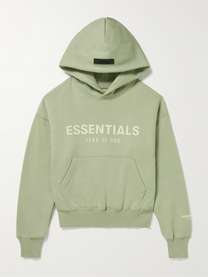 FEAR OF GOD ESSENTIALS KIDS Logo-Flocked Cotton-Blend Jersey Hoodie for ...