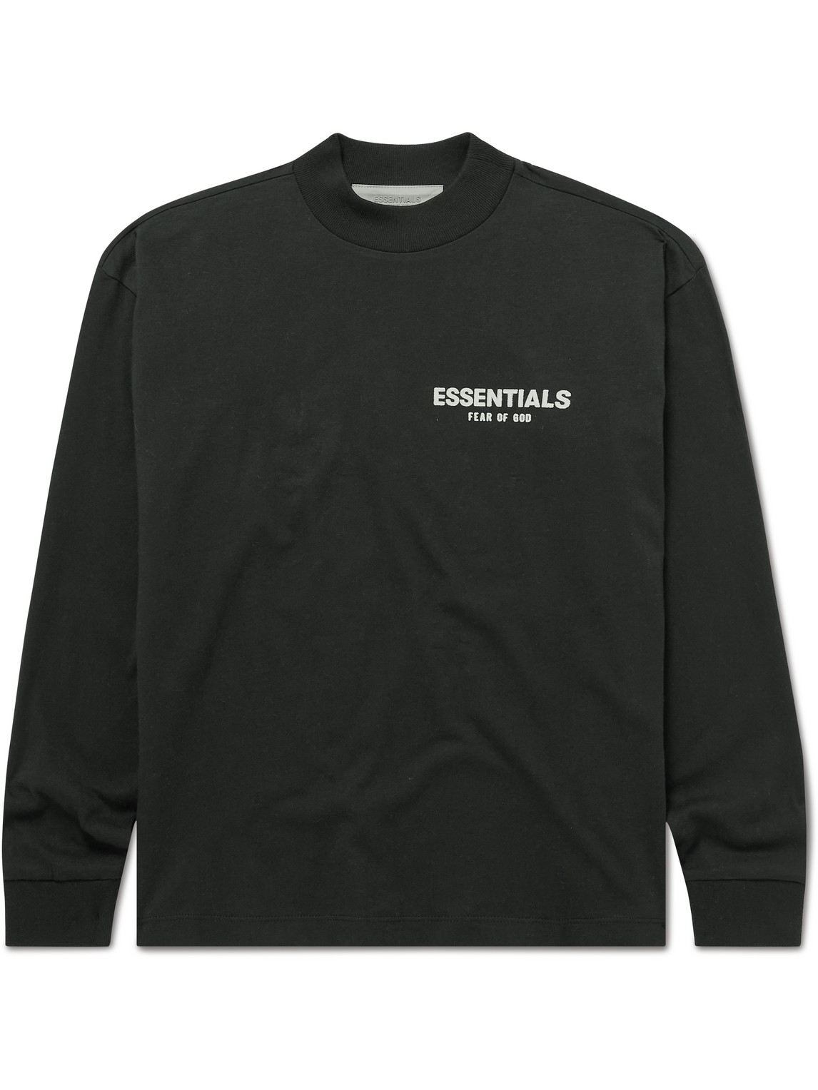 Essentials Logo-flocked Cotton-jersey T-shirt In Black | ModeSens