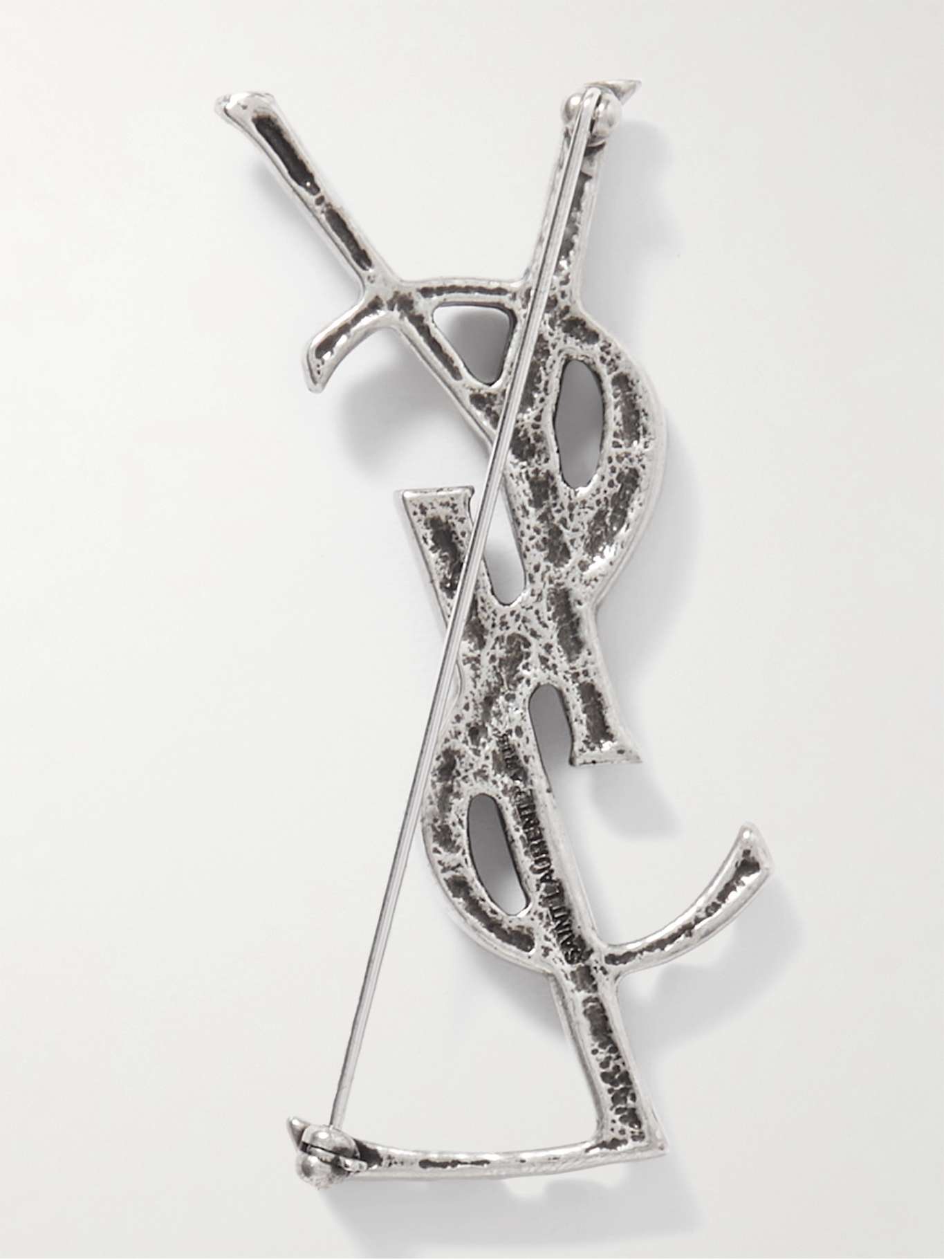SAINT LAURENT Silver-Tone Brooch for Men | MR PORTER