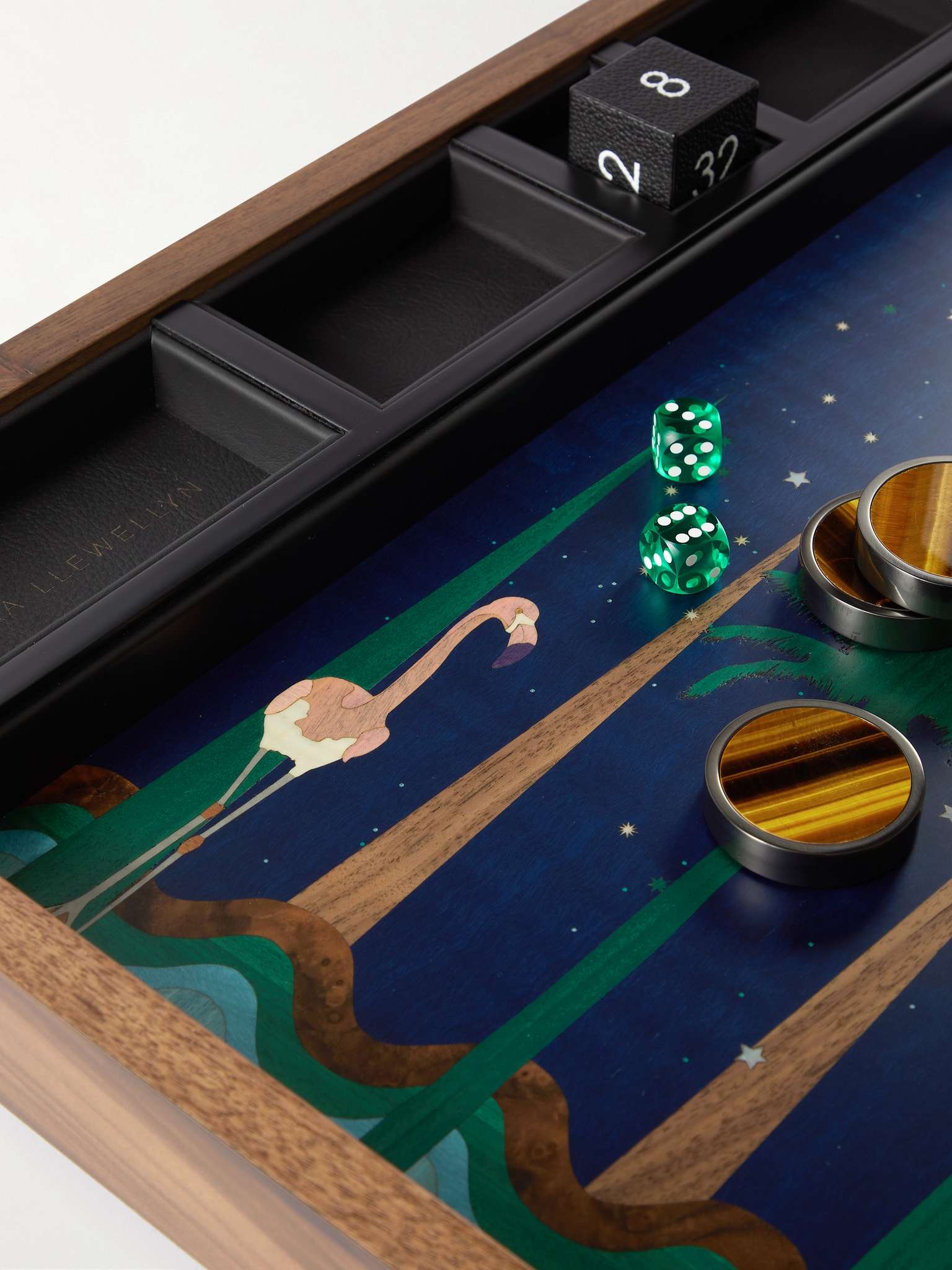 ALEXANDRA LLEWELLYN Midnight Marquetry Wood, Leather and Multi-Stone ...