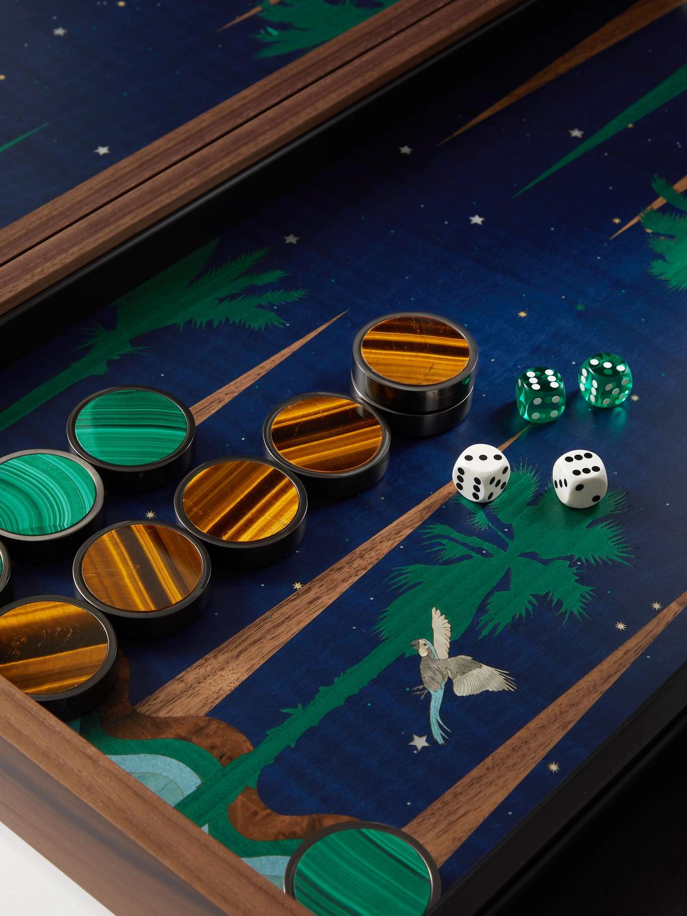 ALEXANDRA LLEWELLYN Midnight Marquetry Wood, Leather and Multi-Stone ...