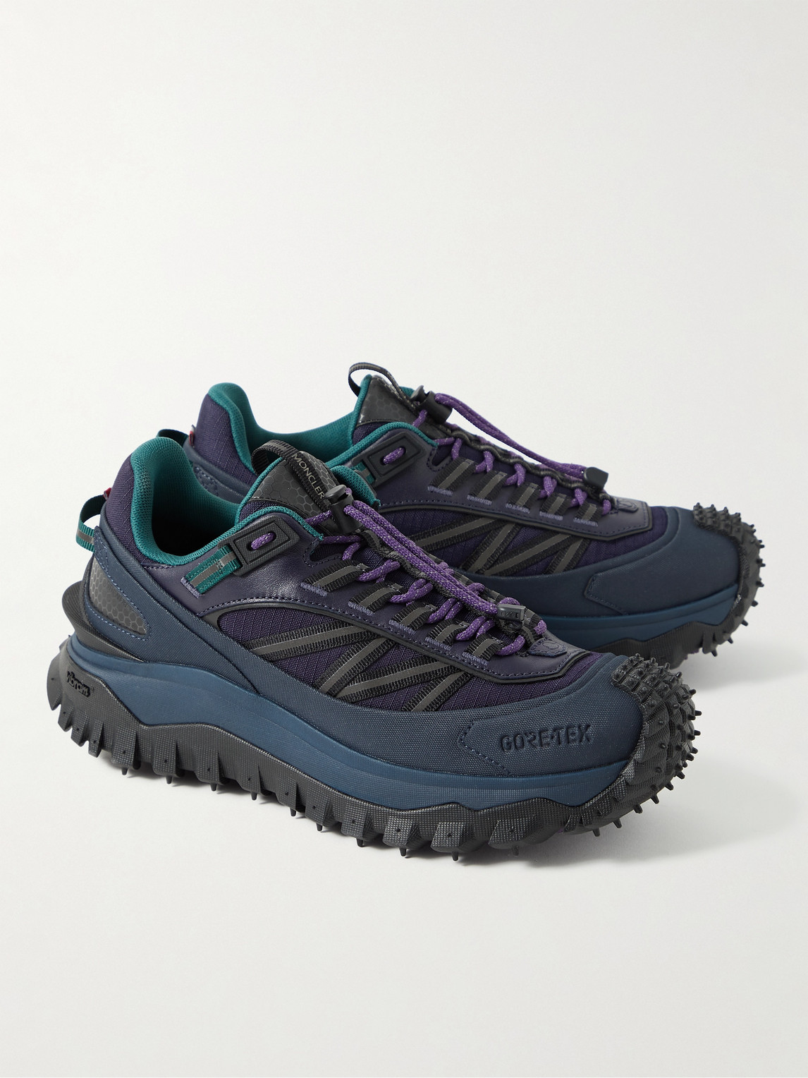 Moncler Ibex Leather And Webbing Trimmed Ripstop Gore-tex Sneakers In ...