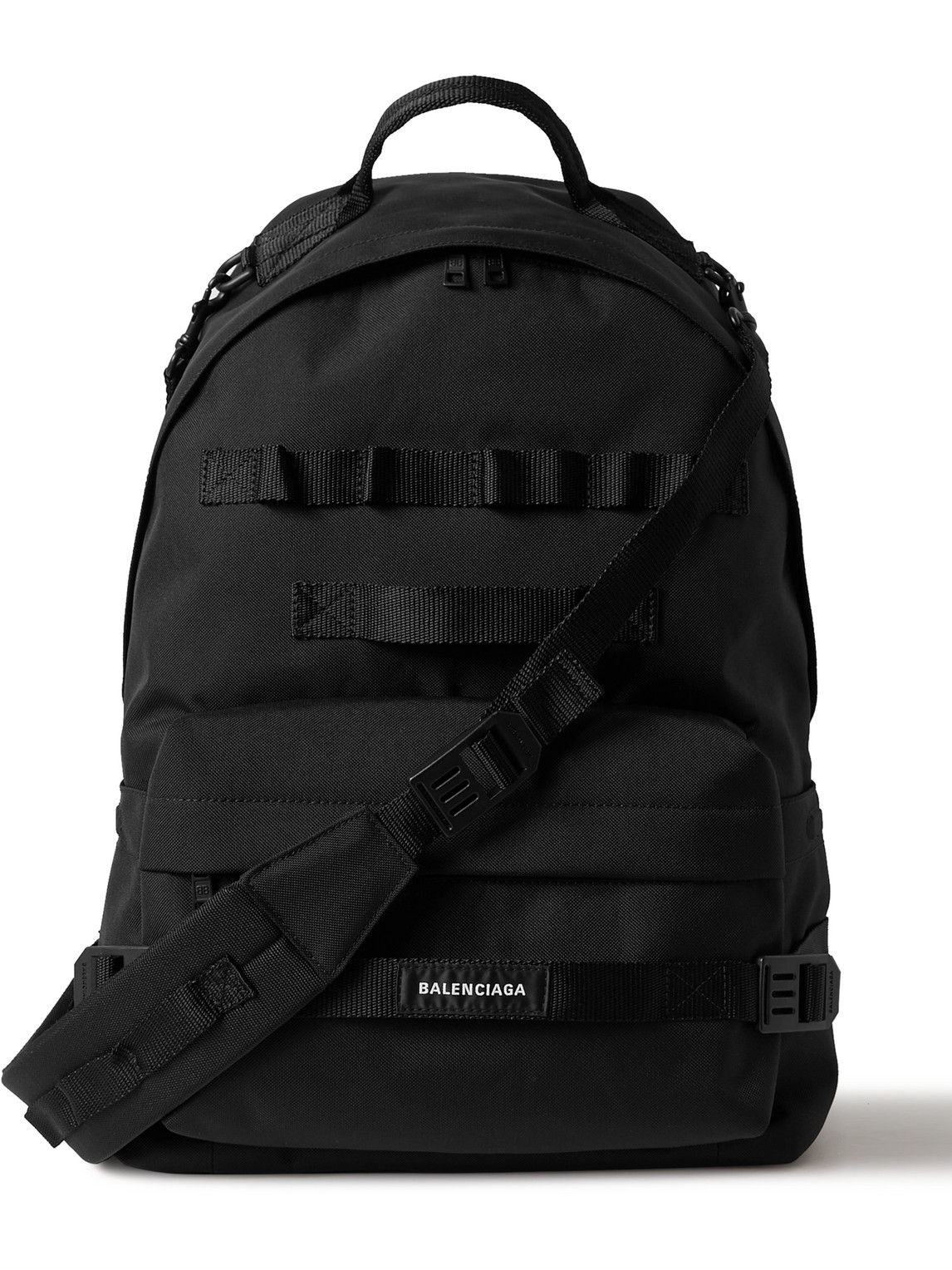 Balenciaga Army Webbing-trimmed Recycled Canvas Backpack In Black ...